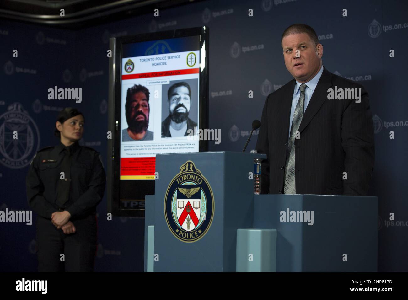 Detective Sergeant Hank Idsinga speaks to media regarding an ...