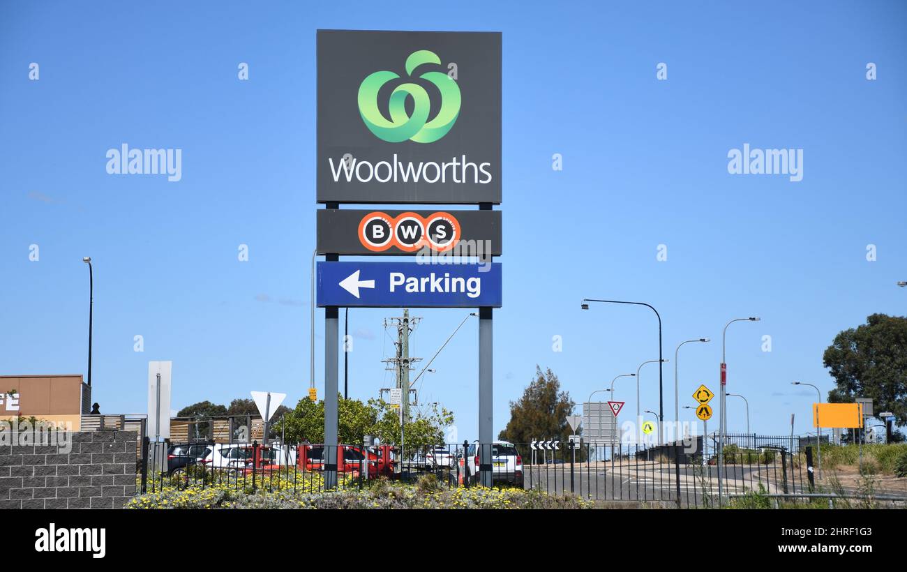 Woolworths Australian supermarket sign in Sydney, Australia Stock Photo ...