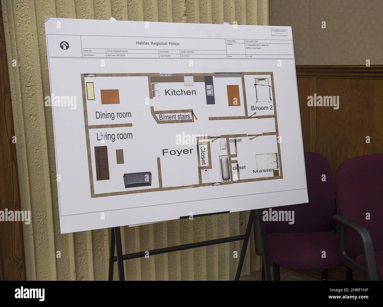 Evidence from the Nicholas Butcher murder trial, including this floor ...
