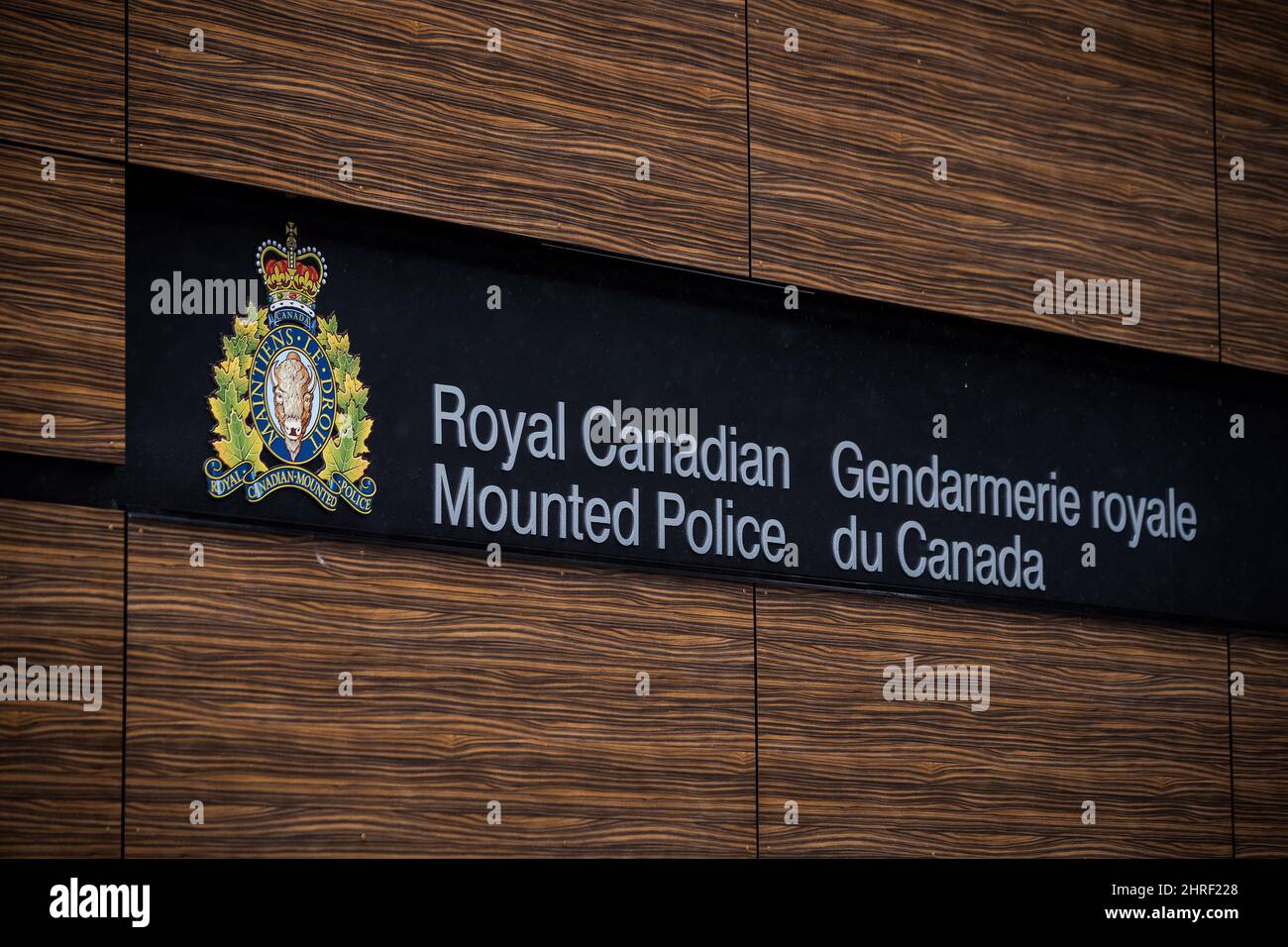 The RCMP logo is seen outside Royal Canadian Mounted Police "E ...