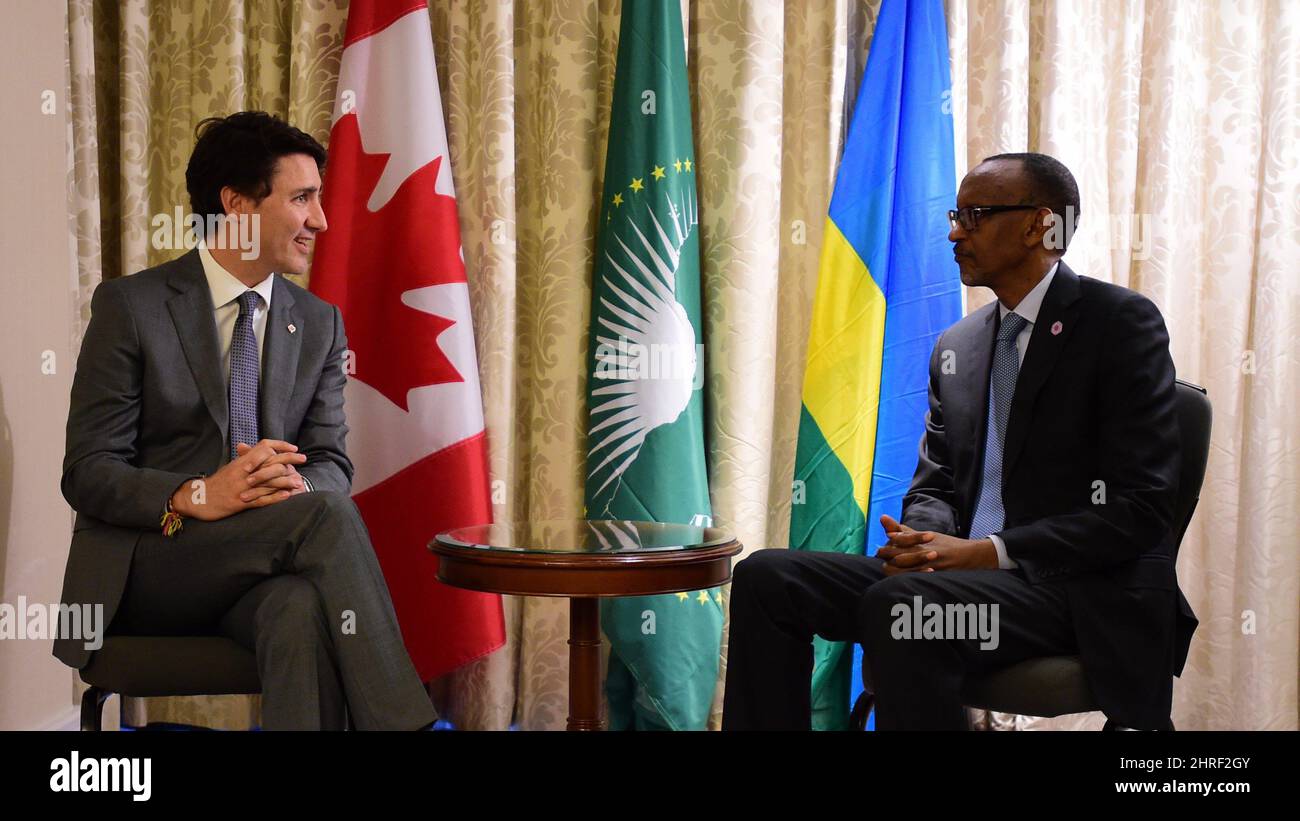 Canadian Prime Minister Justin Trudeau meets with Rwandan President ...
