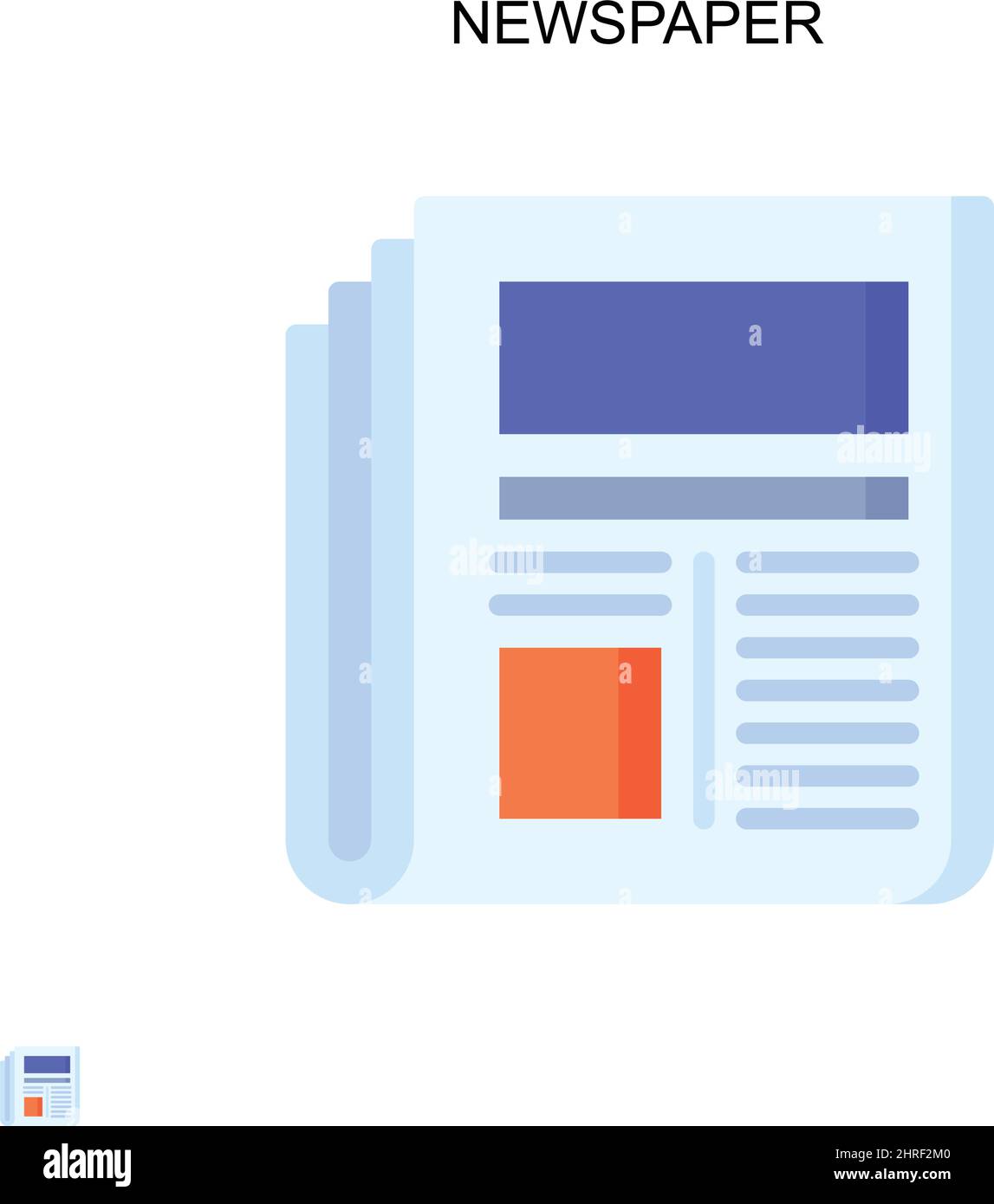 Newspaper Simple vector icon. Illustration symbol design template for ...