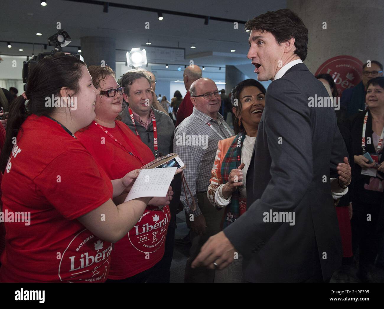 Prime Minister Justin Trudeau arrives at the federal Liberal national ...