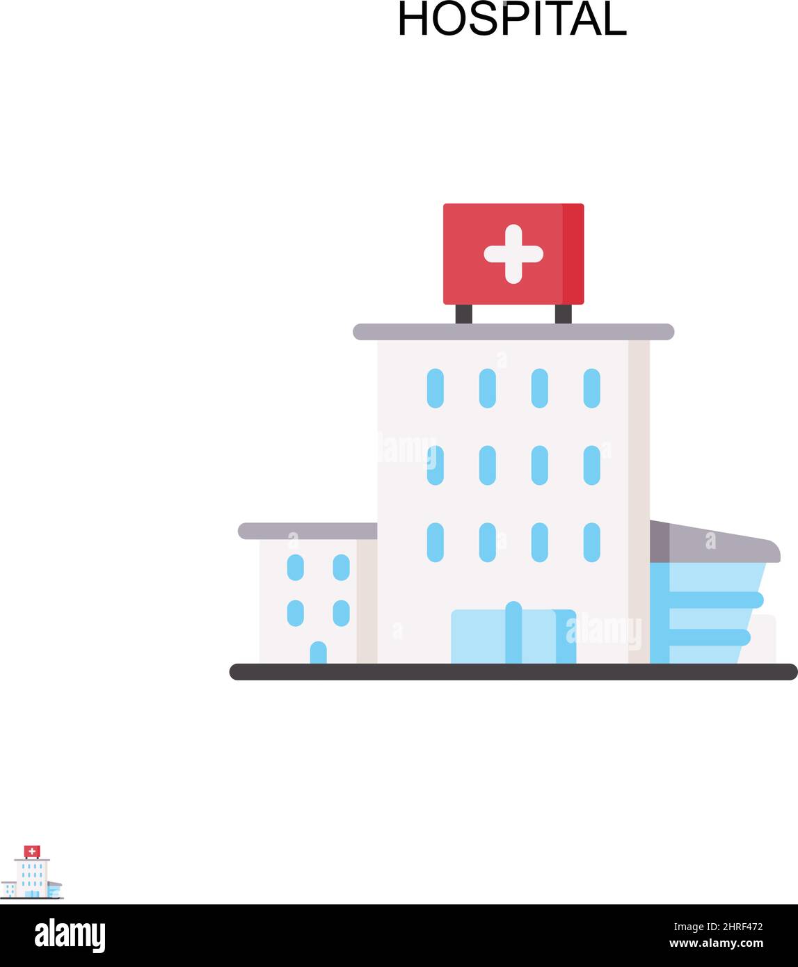 Hospital Simple vector icon. Illustration symbol design template for ...