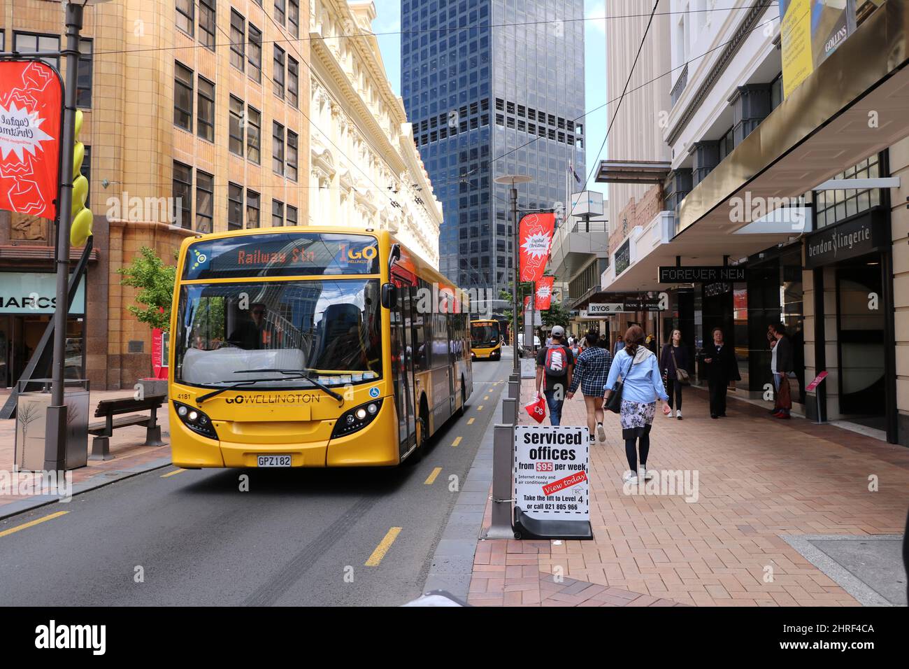 Street public bus in New Zealand Stock Photo - Alamy