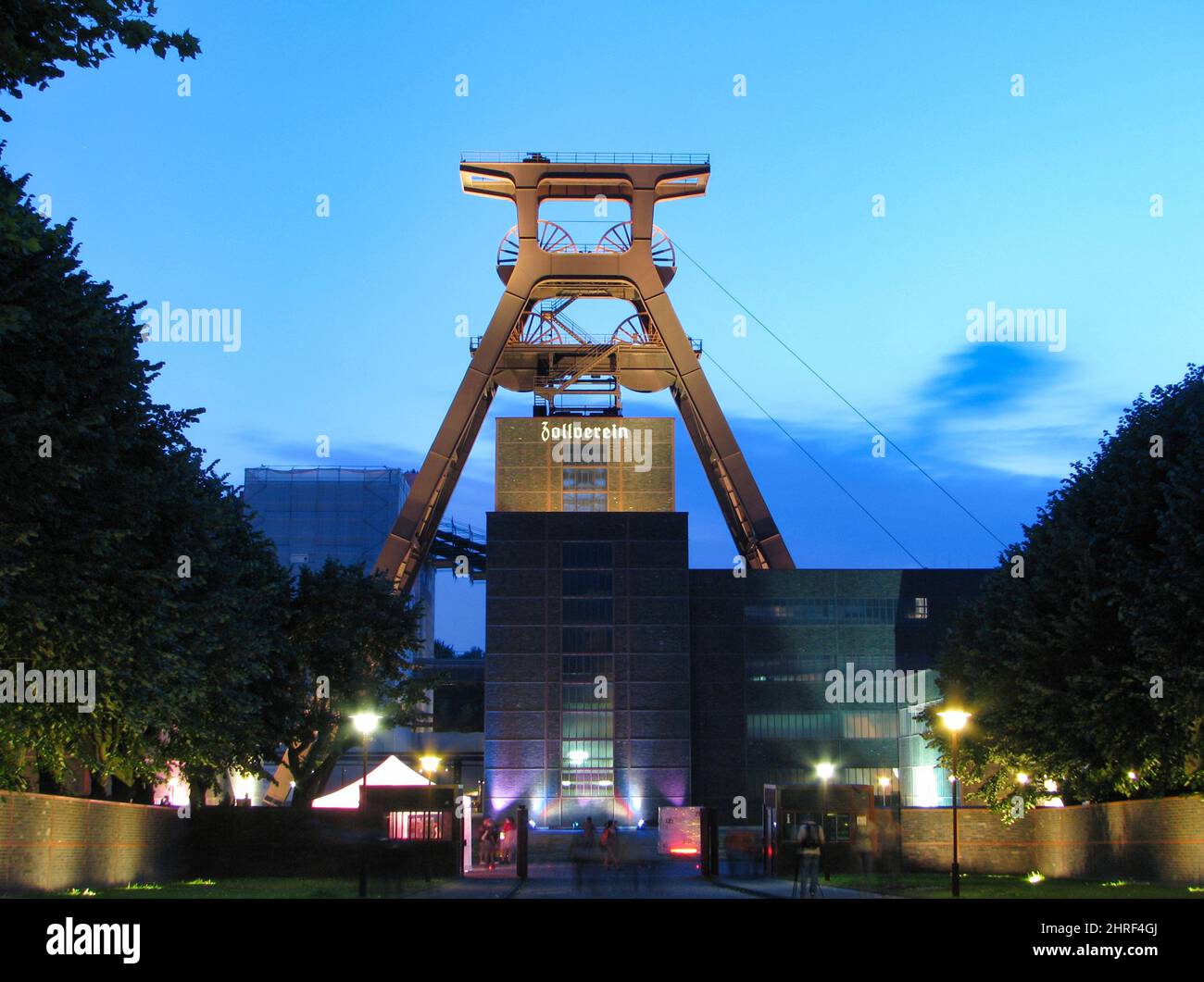Shaft tower of an old coal mine in the Ruhr area. Taken at the as long ...