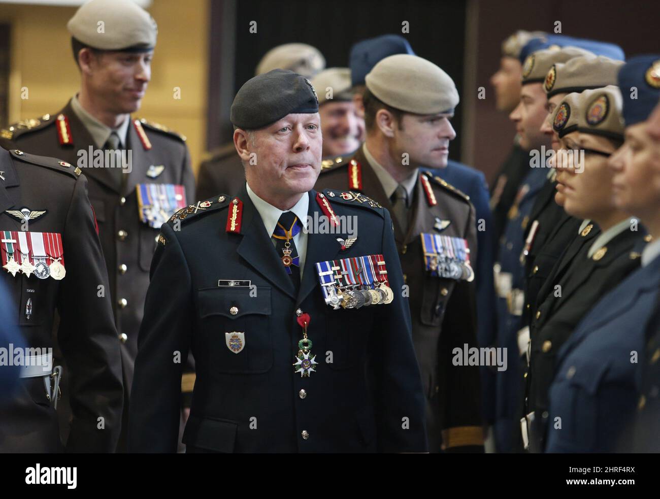 Chief of the Defence Staff General Jonathan Vance, center, outgoing ...
