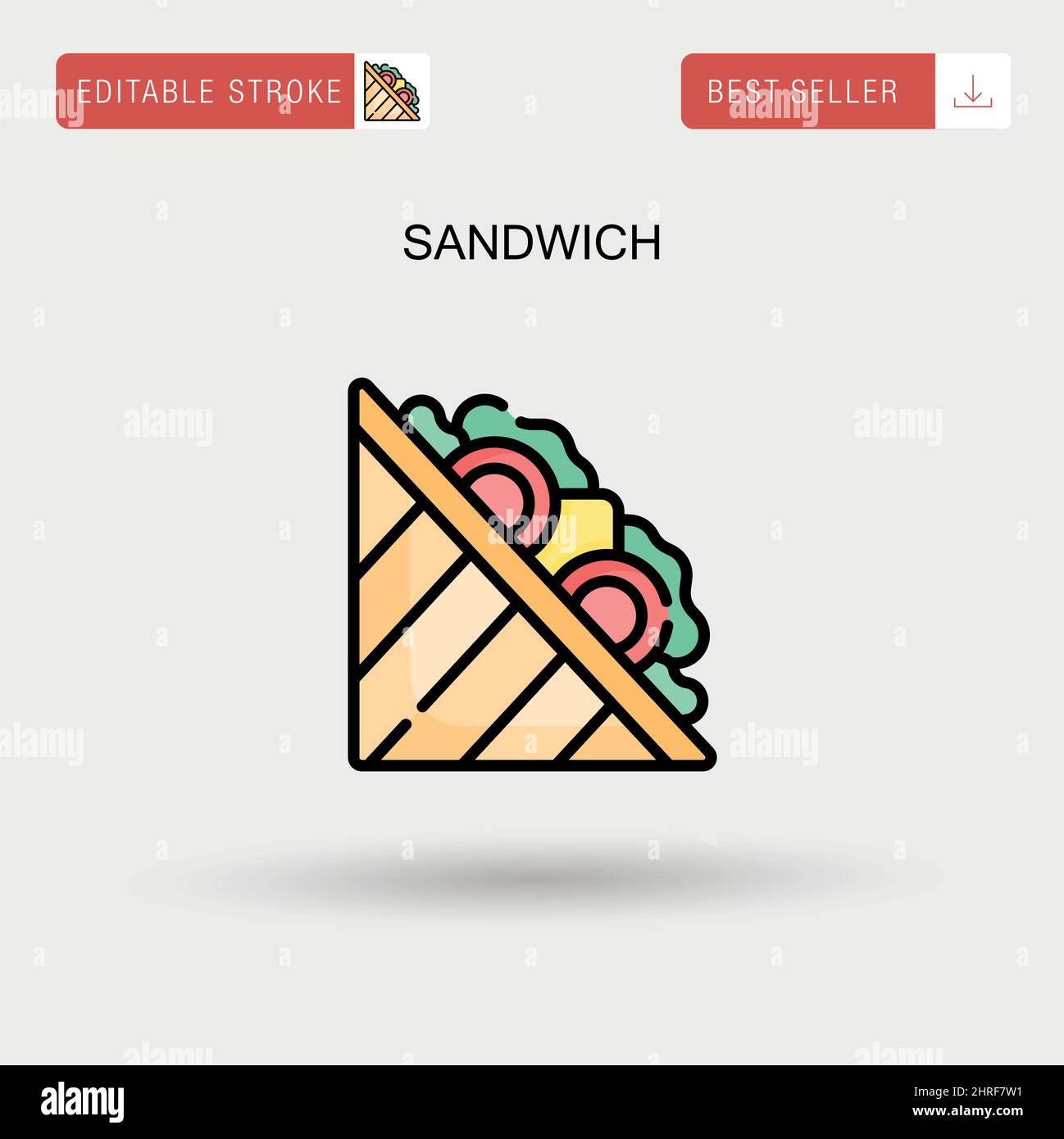 Sandwich Simple vector icon Stock Vector Image & Art - Alamy