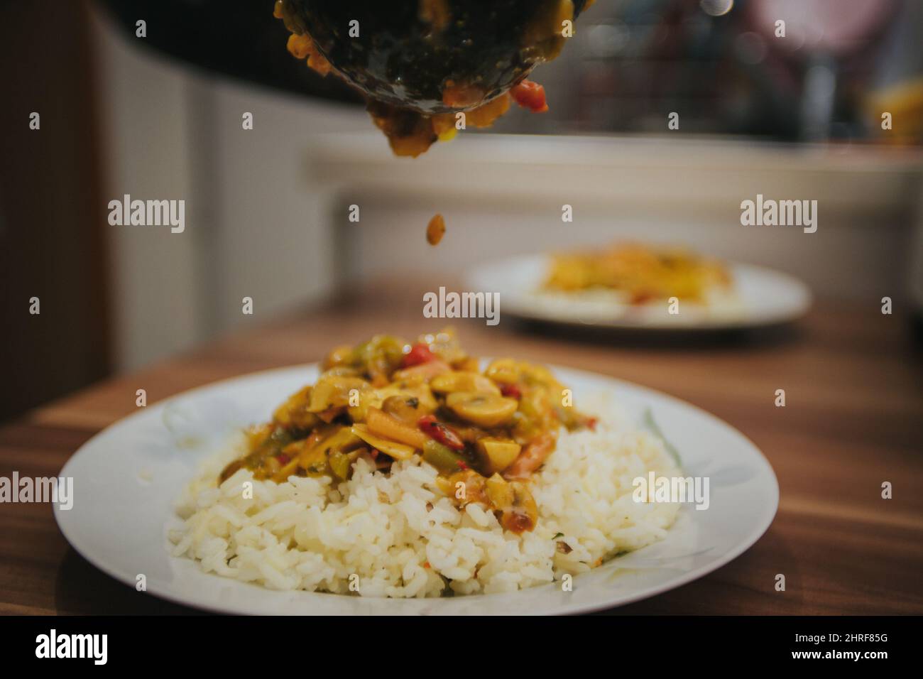 Closeup of the delicious curry with rice Stock Photo - Alamy