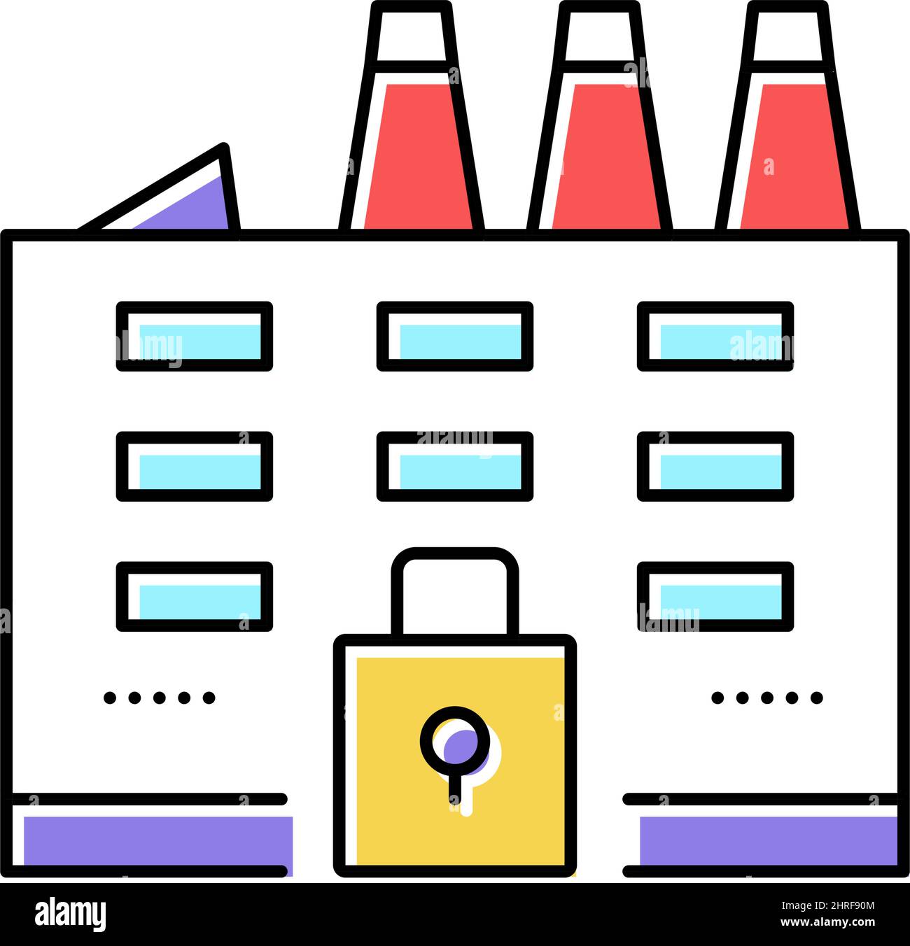 closed factory color icon vector illustration Stock Vector Image & Art ...