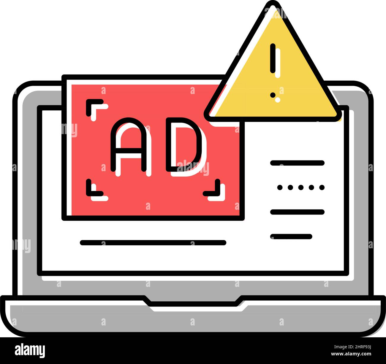 advertise laptop screen color icon vector illustration Stock Vector ...