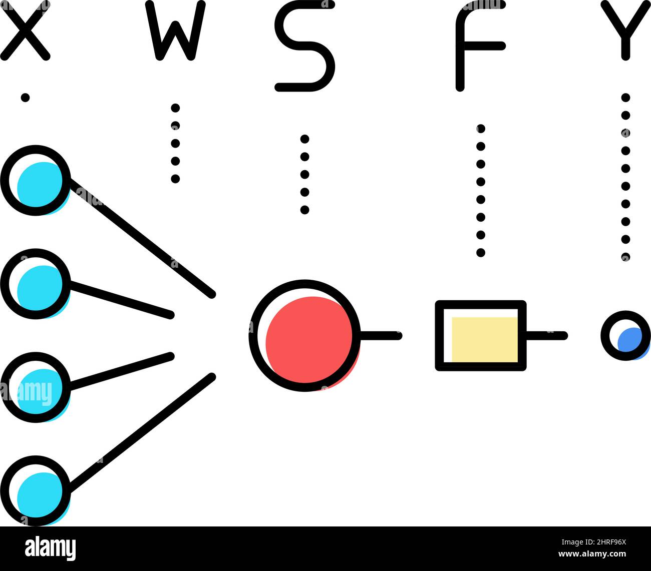 mathematical model neural network color icon vector illustration Stock ...