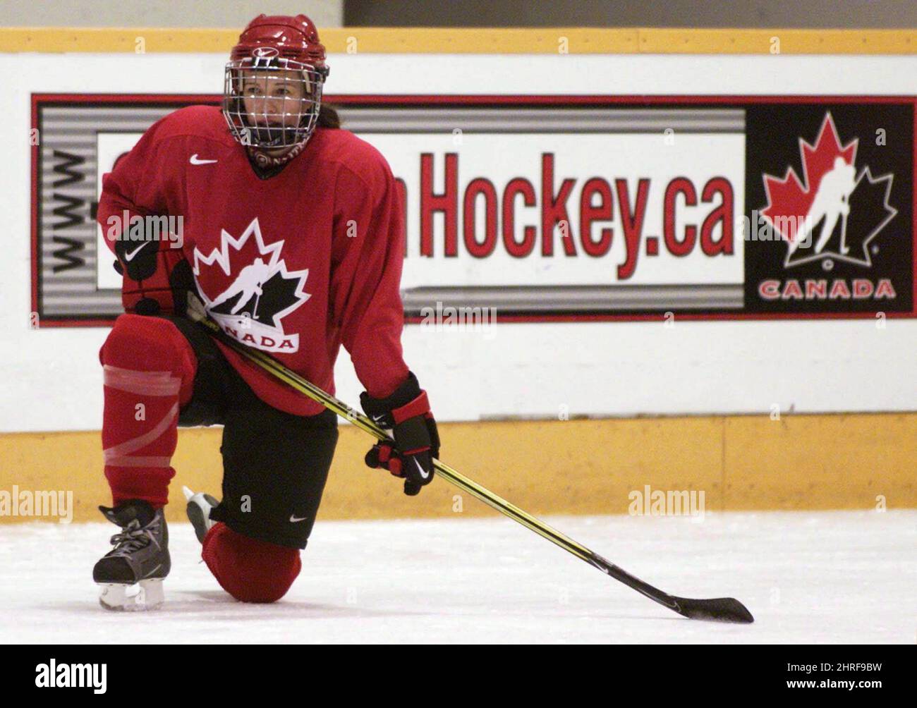Canadian National Women's team member Cassie Campbell watches a play ...