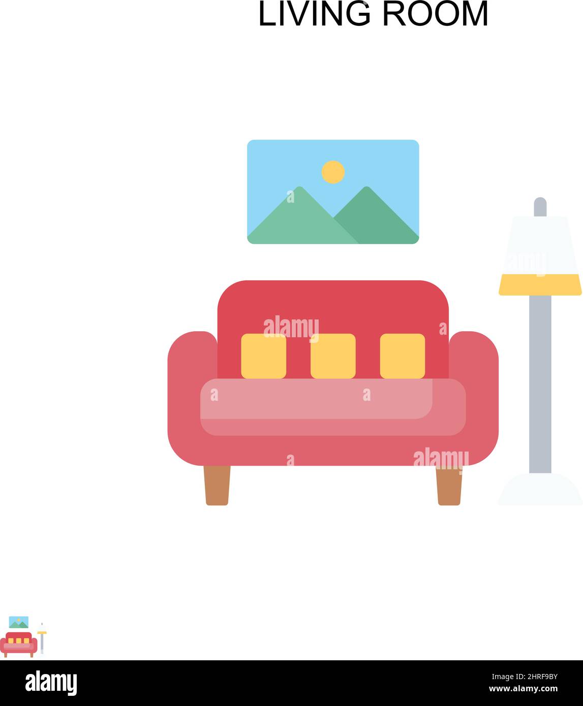 Living room Simple vector icon. Illustration symbol design template for ...