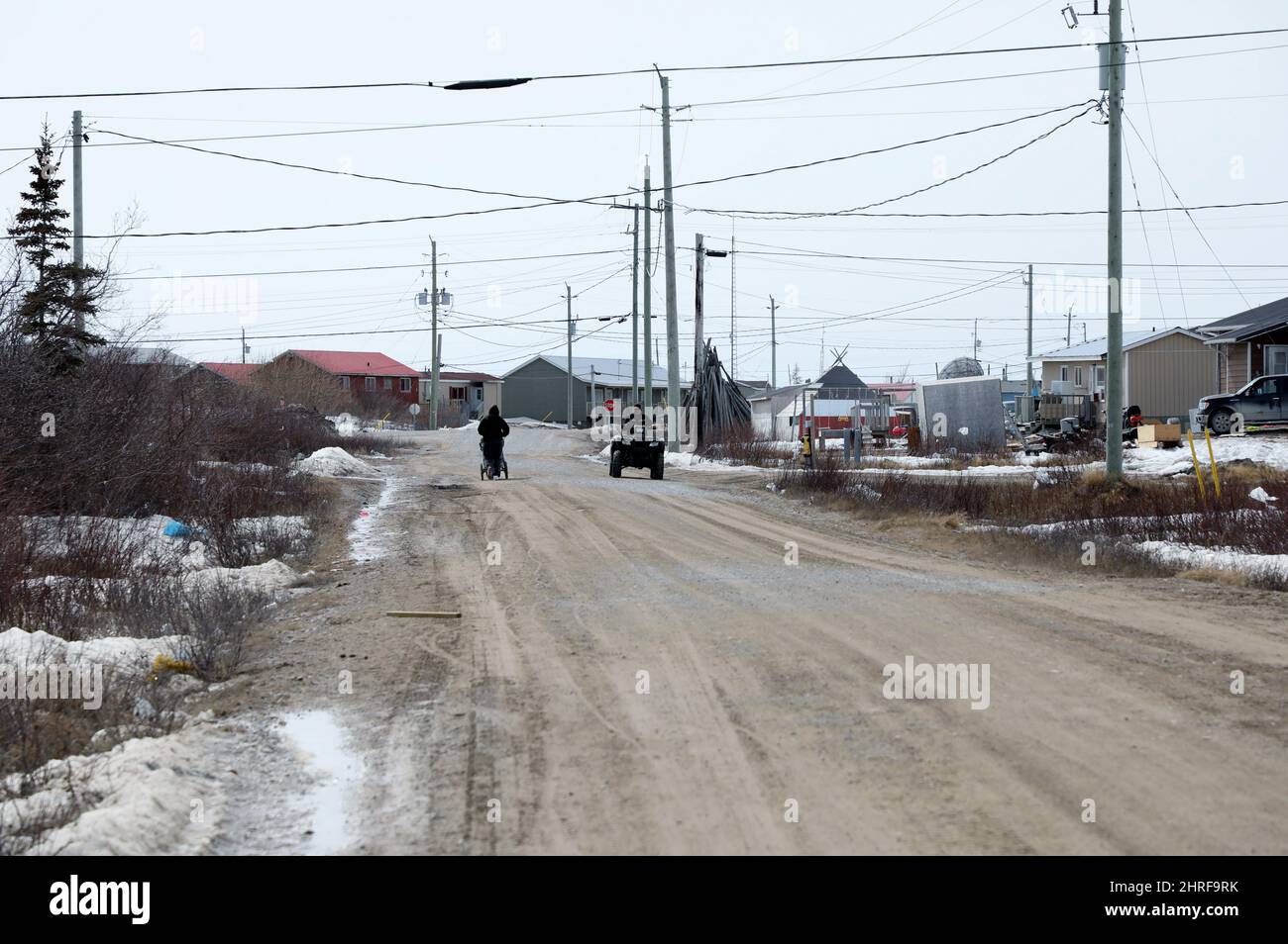 A street is is seen in Fort Severn, Ontario's most northerly community ...