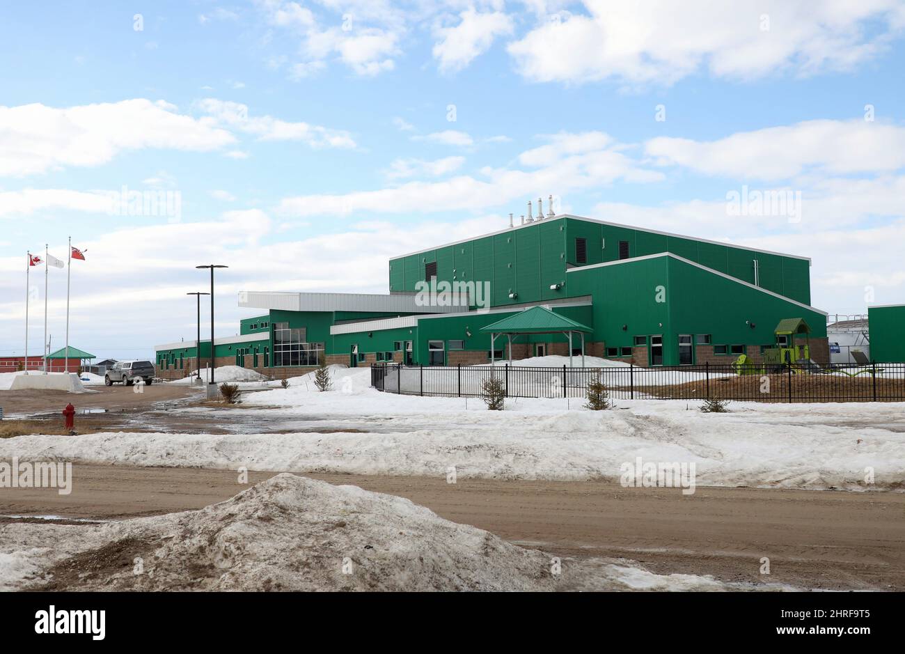 The modern $22-million Wasaho Cree Nation School is seen in Fort Severn ...