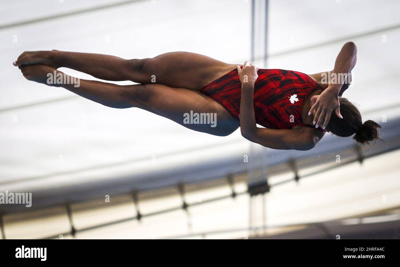 Canada's Jennifer Abel, competes during the women's open three-metre ...
