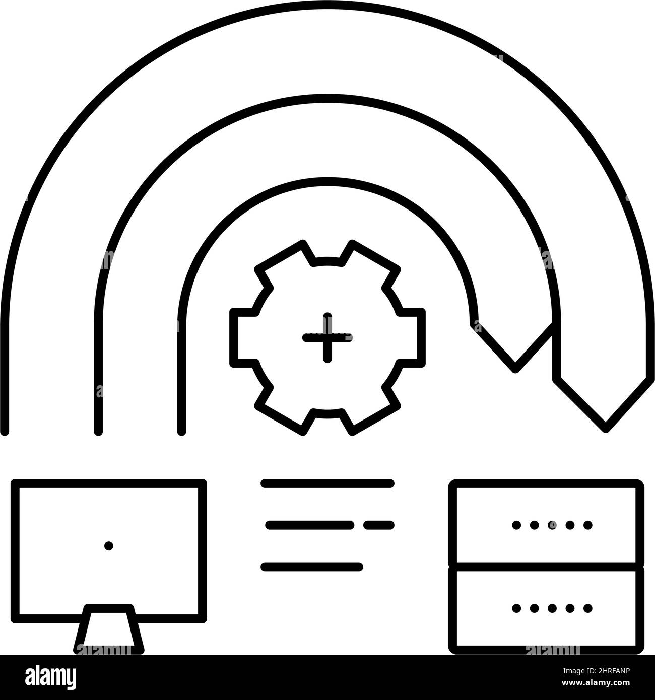 ping of death attack line icon vector illustration Stock Vector Image ...