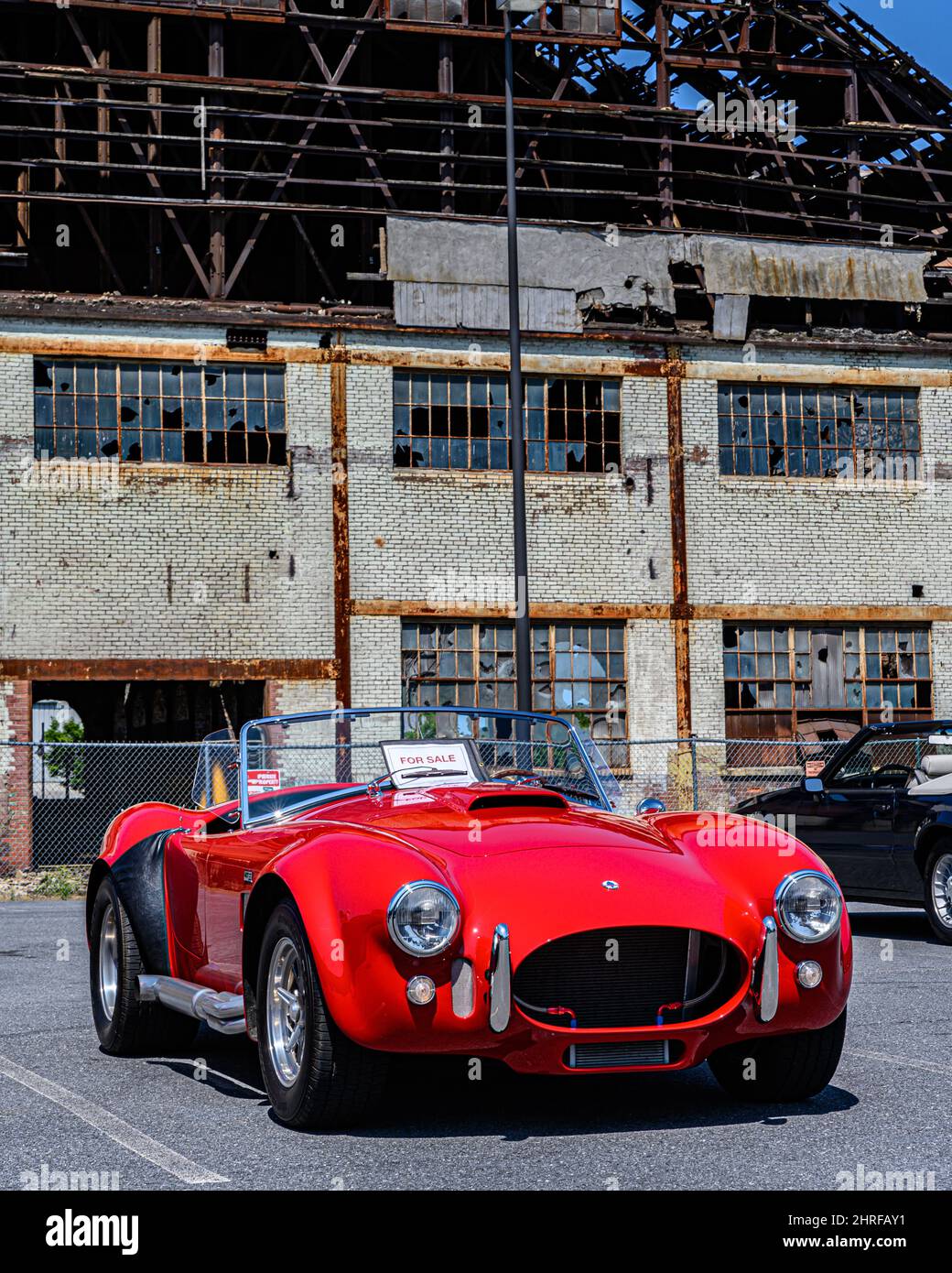 Vertical shot of a red sports car, convertible Shelby Cobra for sale in ...