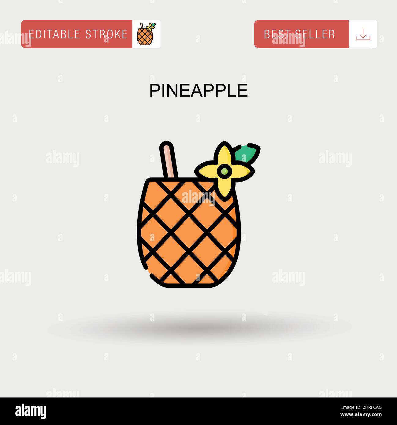Pineapple Simple vector icon Stock Vector Image & Art - Alamy