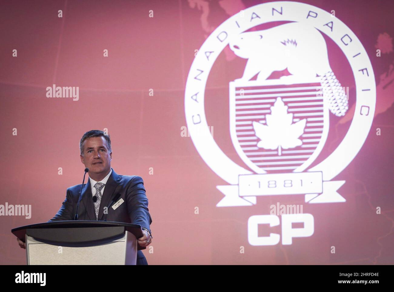 Canadian Pacific Railway president and CEO Keith Creel addresses the ...