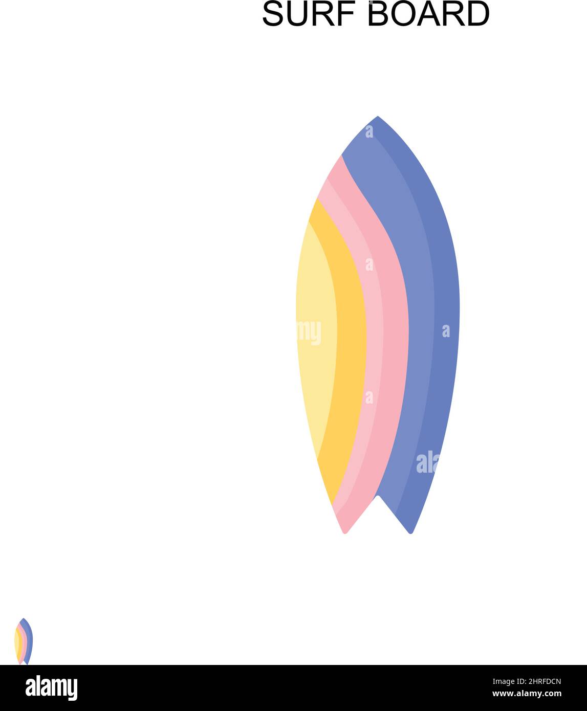 Surf board Simple vector icon. Illustration symbol design template for ...