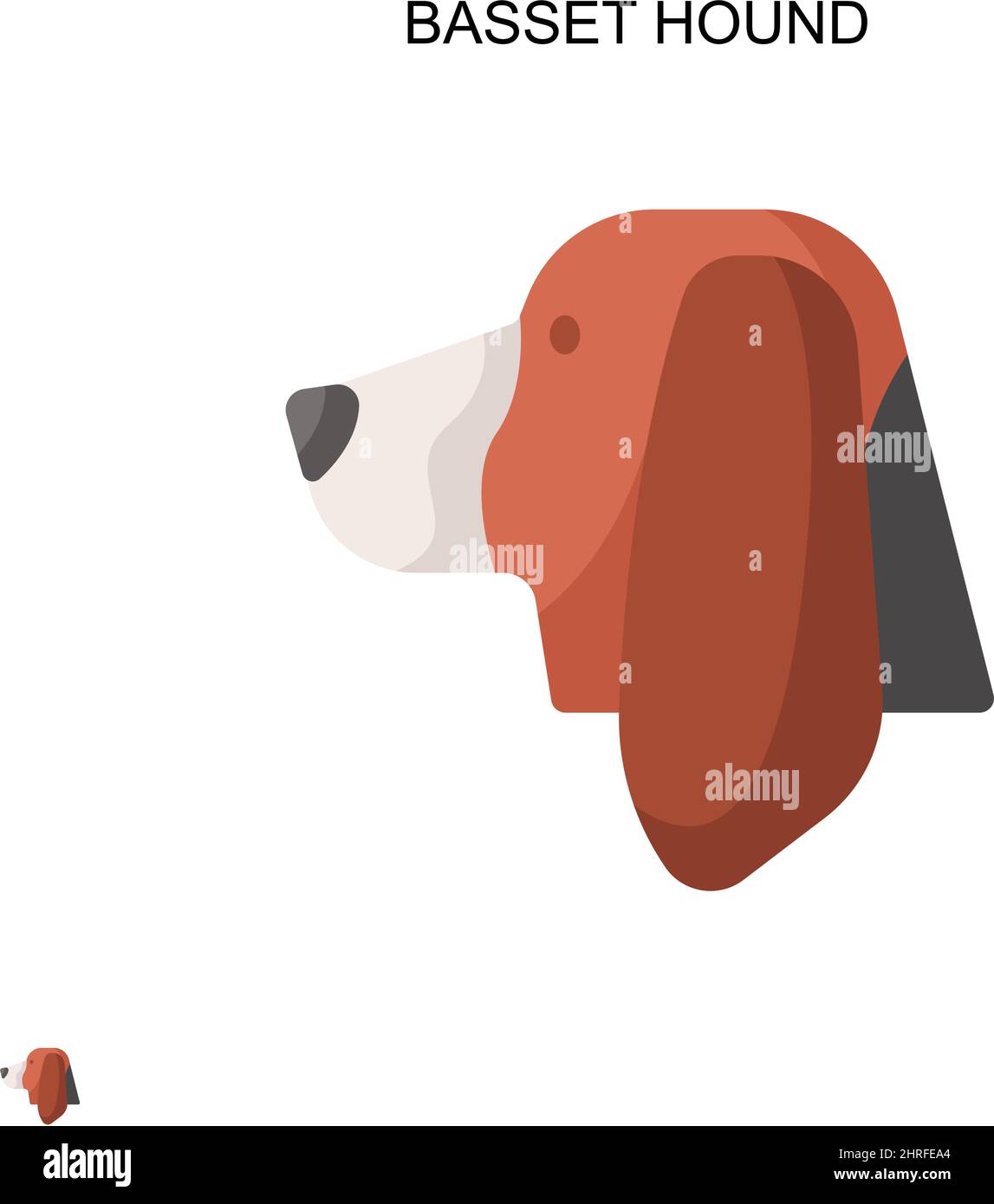 Basset Hound Simple vector icon. Illustration symbol design template ...