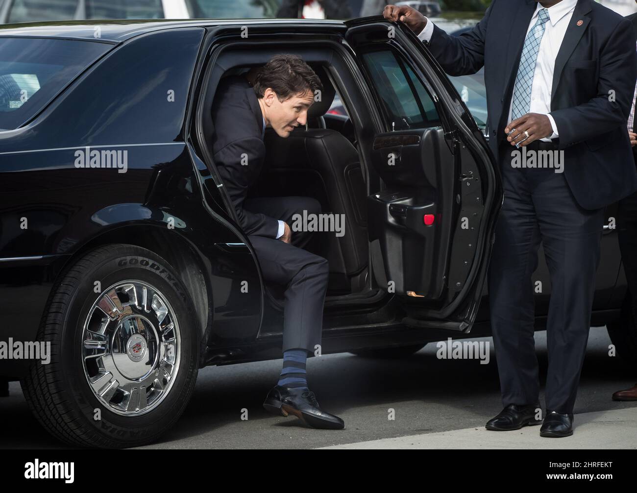 Prime Minister Justin Trudeau arrives for a discussion with the ...