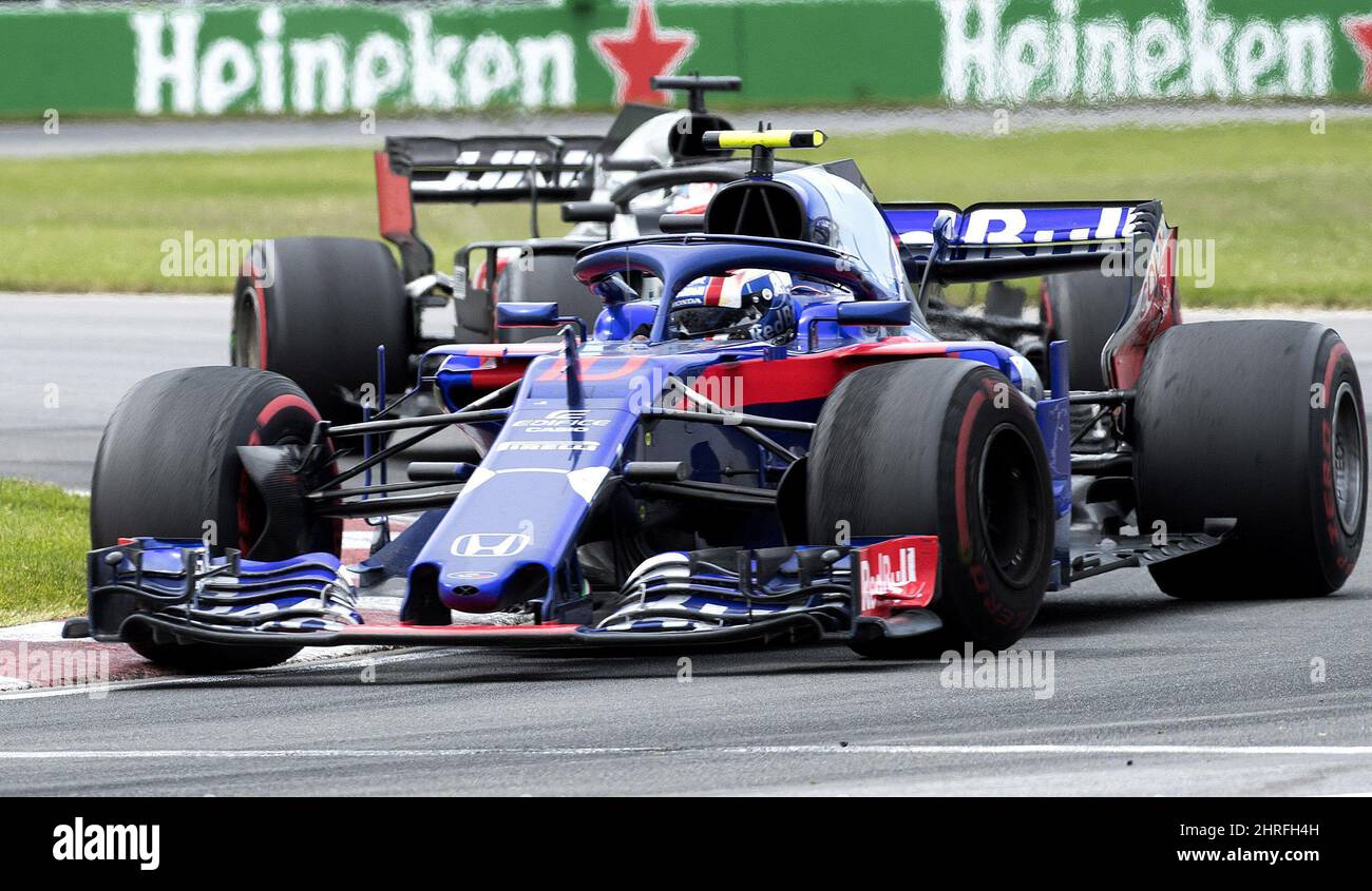 Toro Rosso driver Pierre Gasly of France rounds the Senna corner during ...
