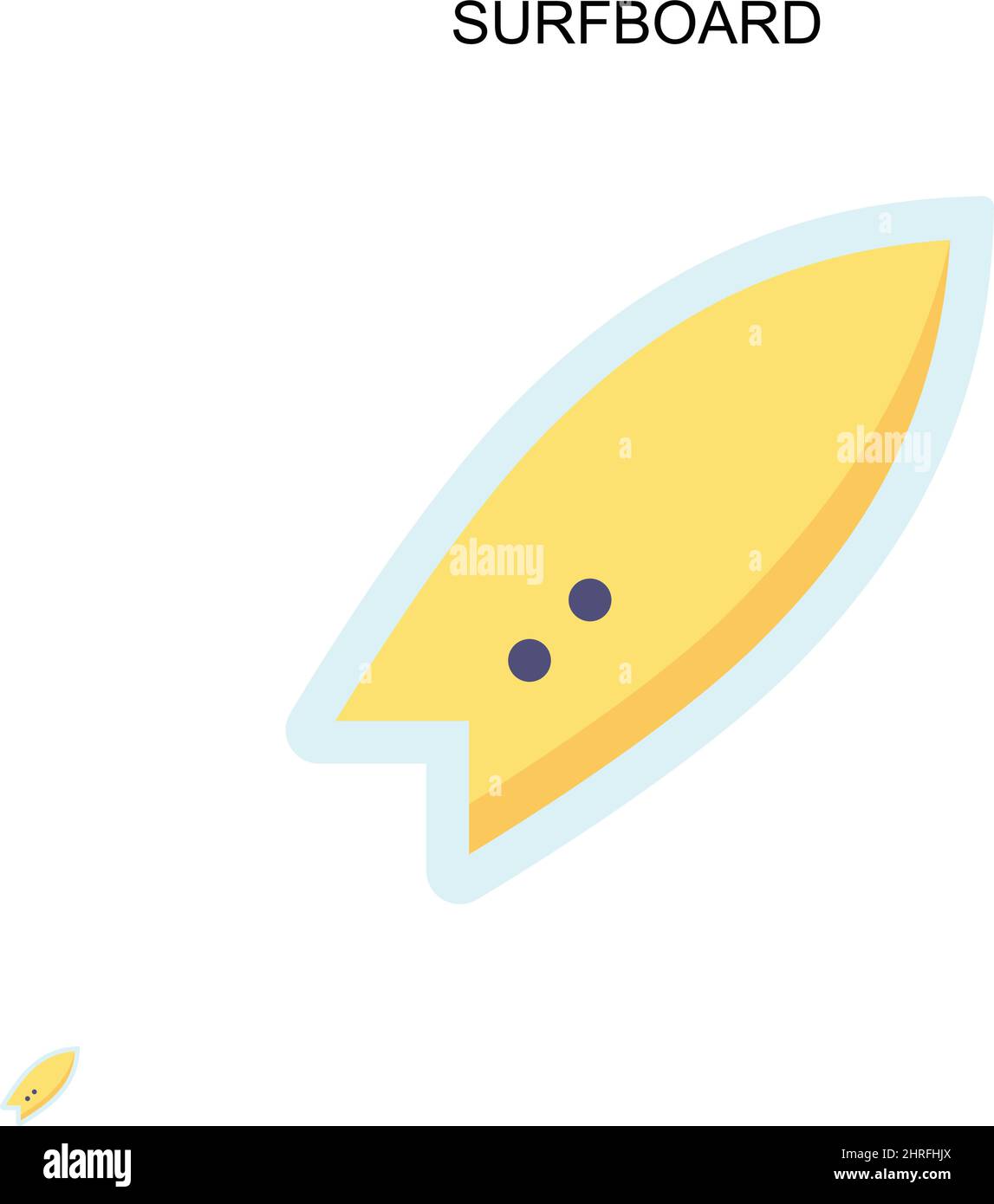 Surfboard Simple vector icon. Illustration symbol design template for ...