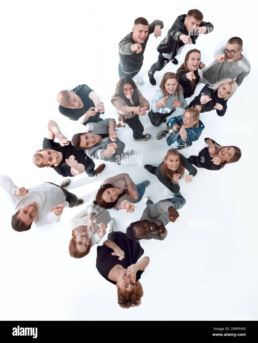 Group people pointing camera isolated hi-res stock photography and ...