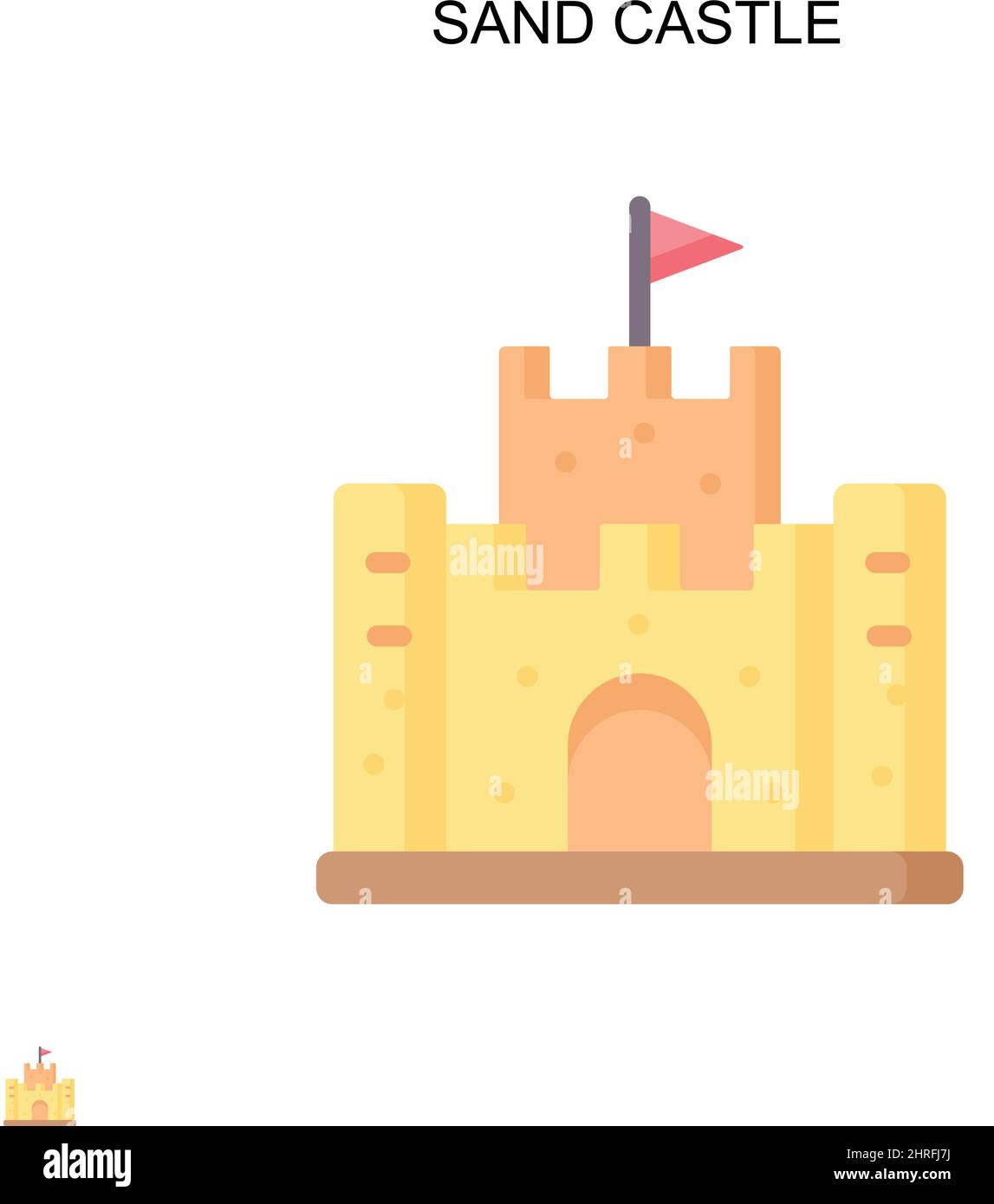 Sand castle Simple vector icon. Illustration symbol design template for ...