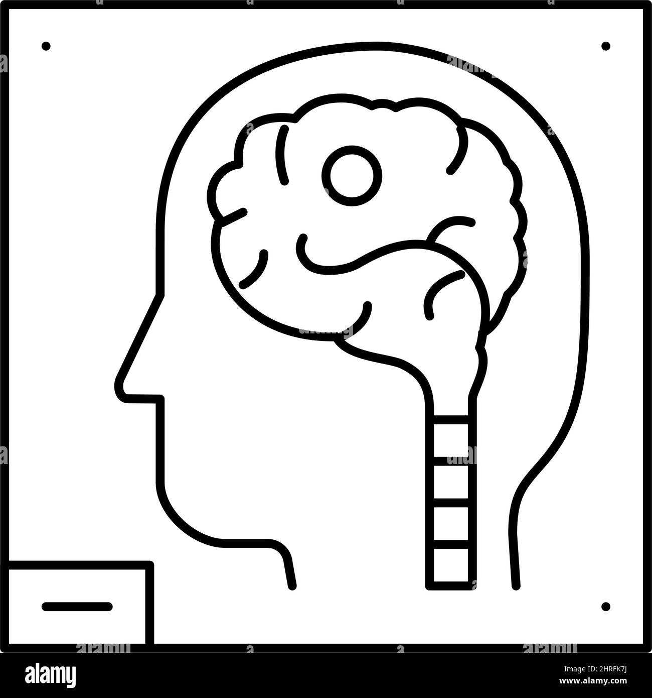 human brain x-ray line icon vector illustration Stock Vector Image ...
