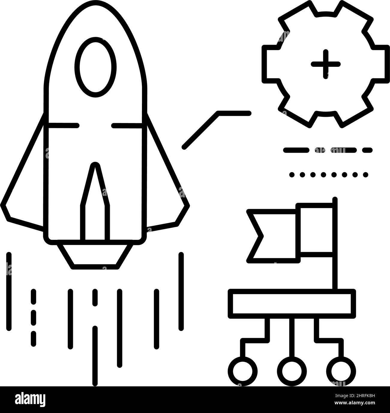 launch startup line icon vector illustration Stock Vector Image & Art ...