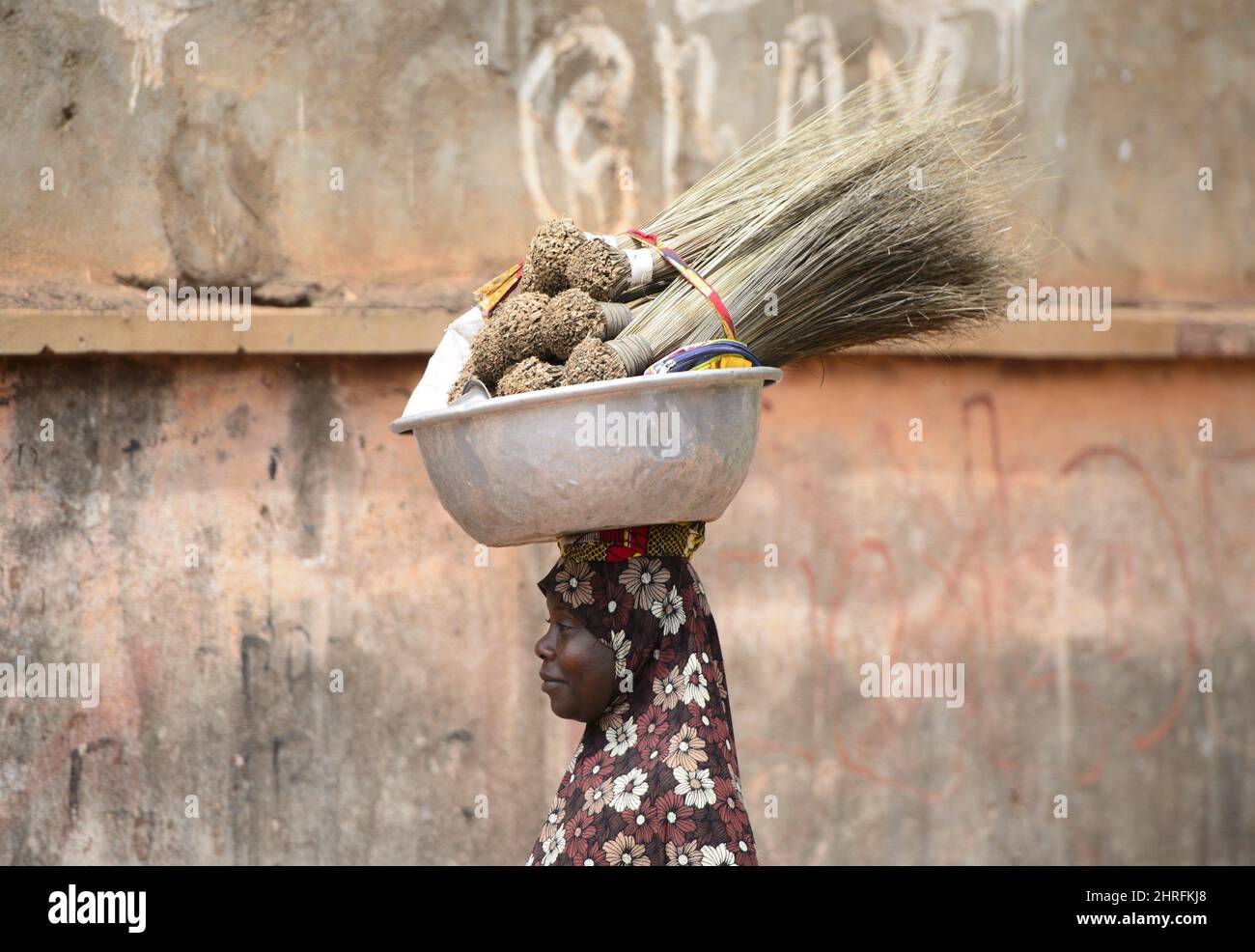 People make their way through the streets of Bamako, Mali, Africa on ...