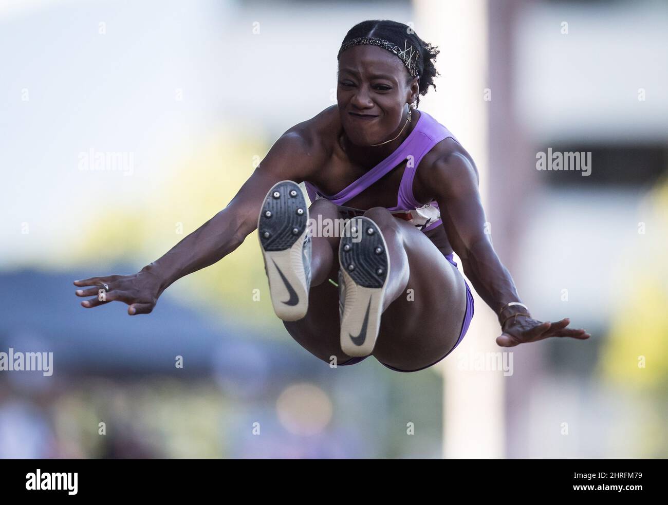First-place finisher Christabel Nettey, of Surrey, B.C., competes in ...