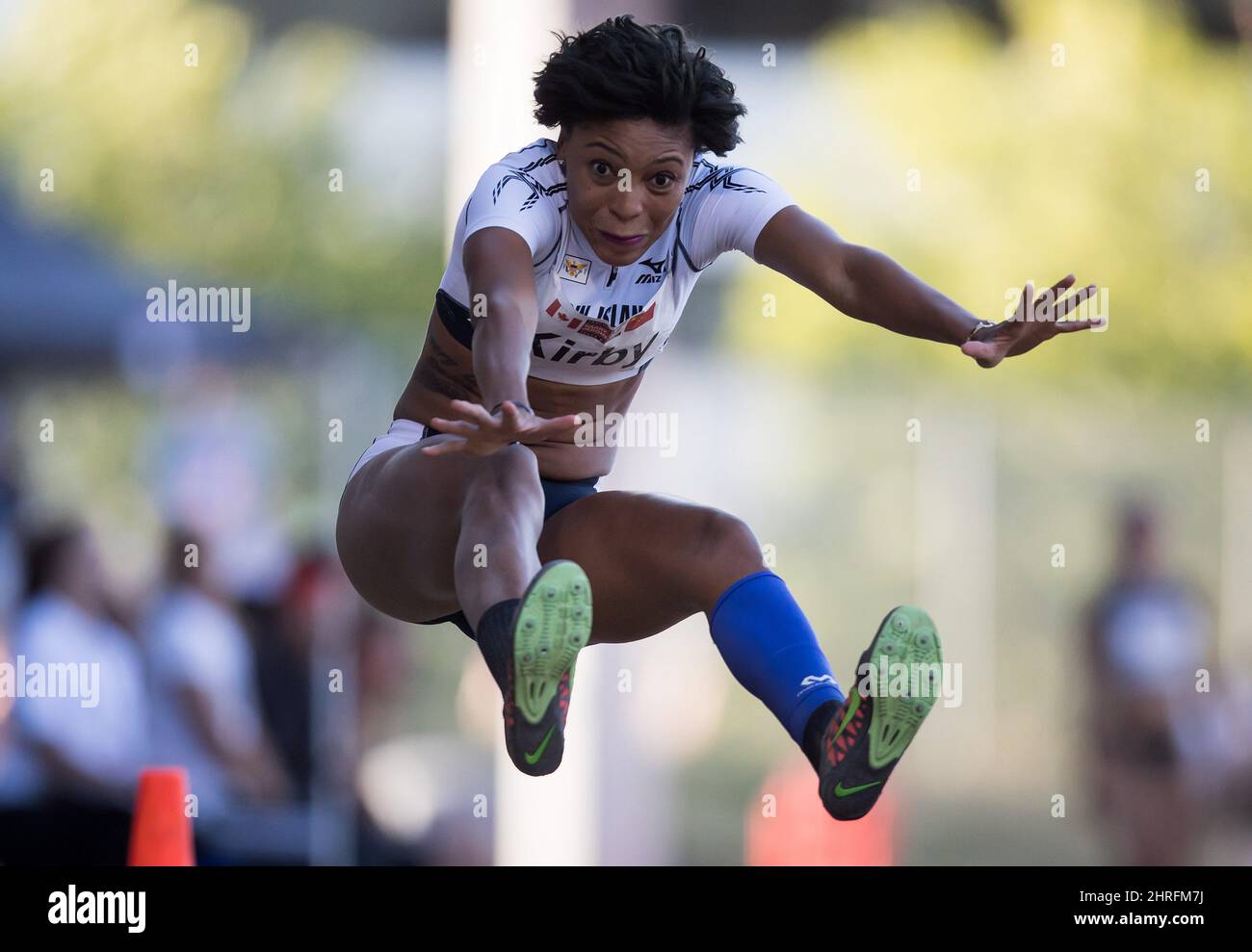 Fourth-place finisher Wanetta Kirby, of the United States, competes in ...