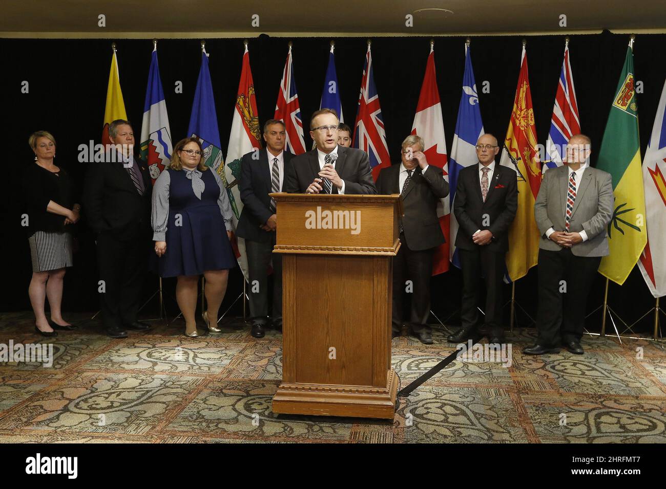 Jim Reiter, Saskatchewan Minister of Health responds to a reporter's ...