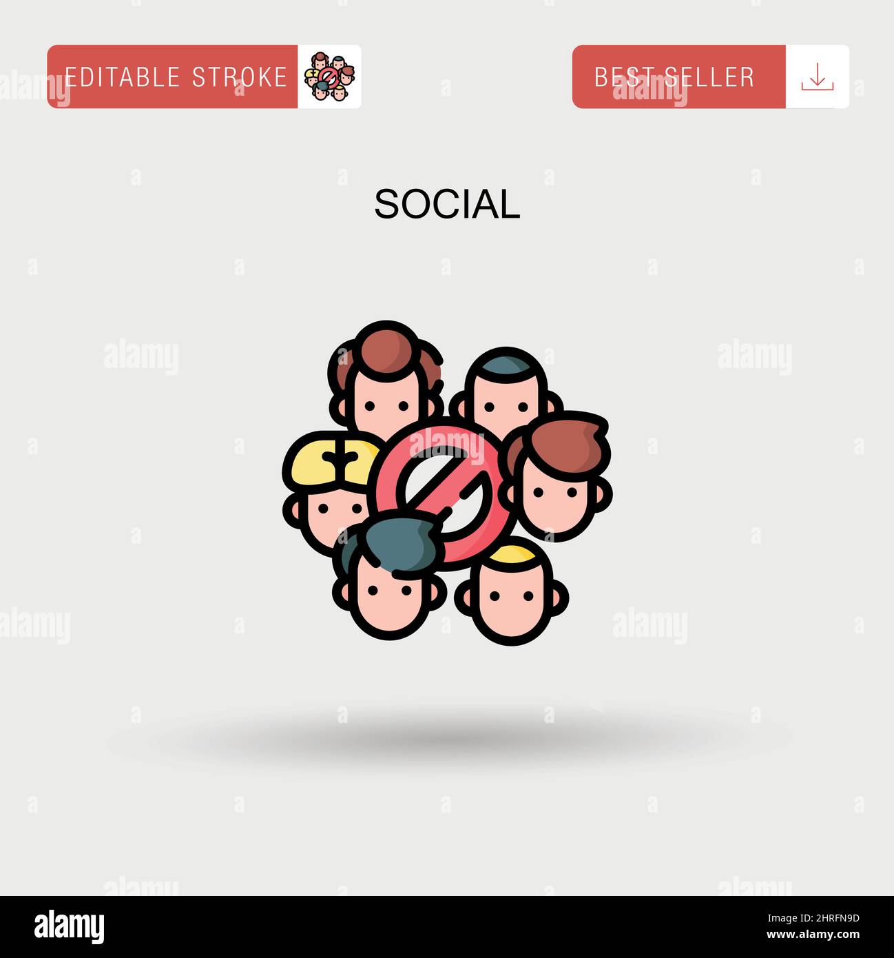 Social Simple vector icon Stock Vector Image & Art - Alamy