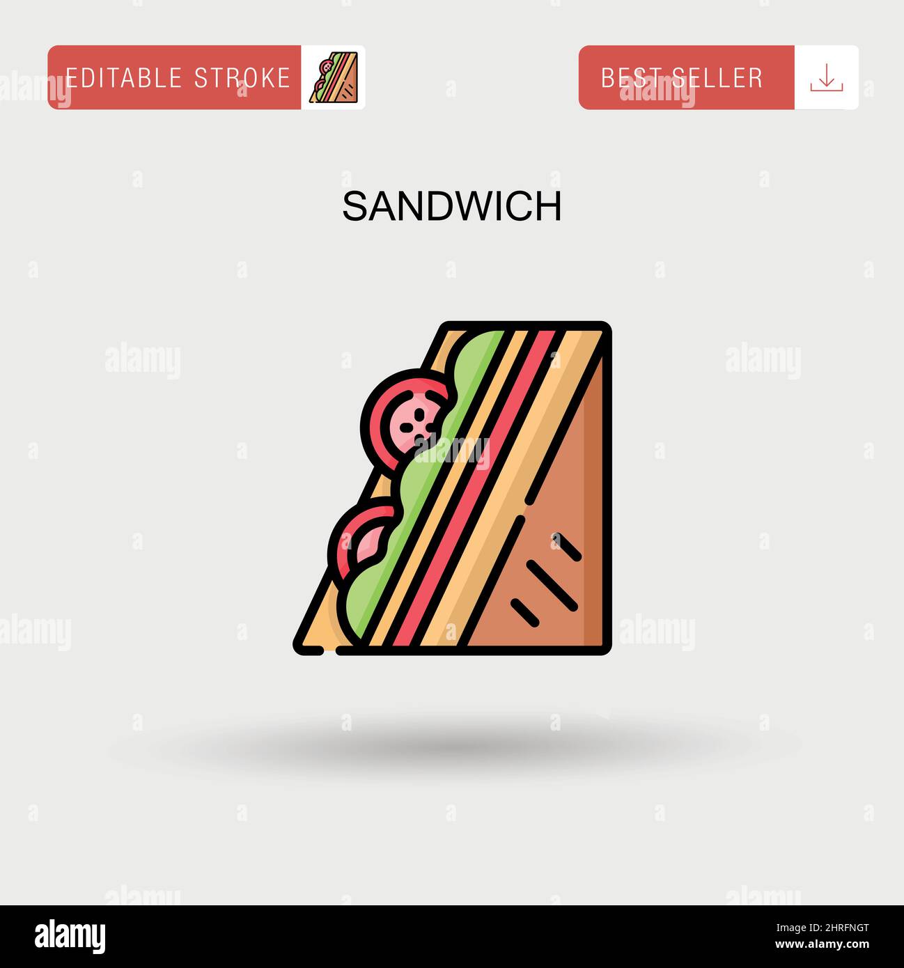 Sandwich Simple vector icon Stock Vector Image & Art - Alamy