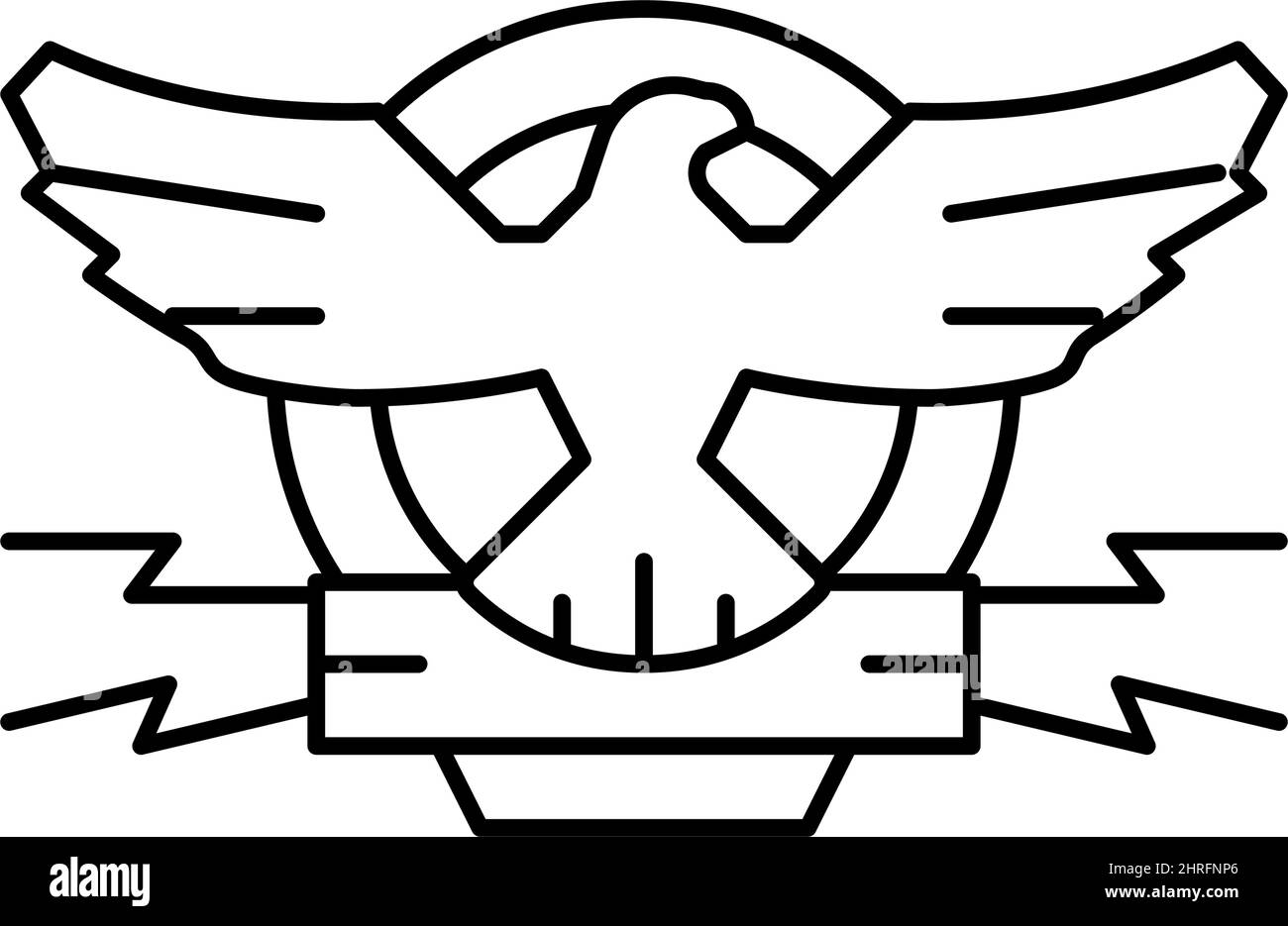 coat of arms with eagle line icon vector illustration Stock Vector ...