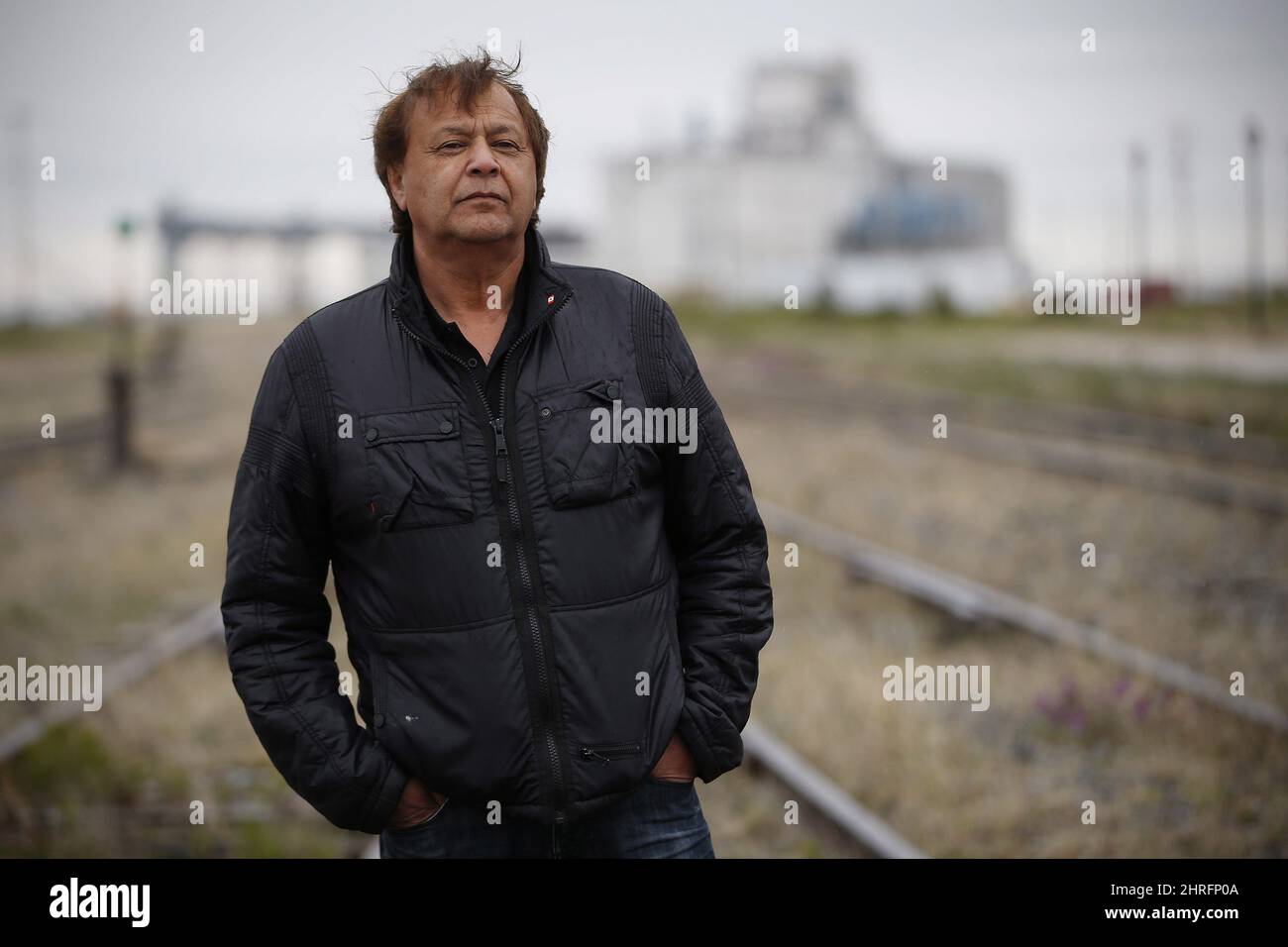 Churchill mayor Mike Spence, is photographed at the rail line outside ...
