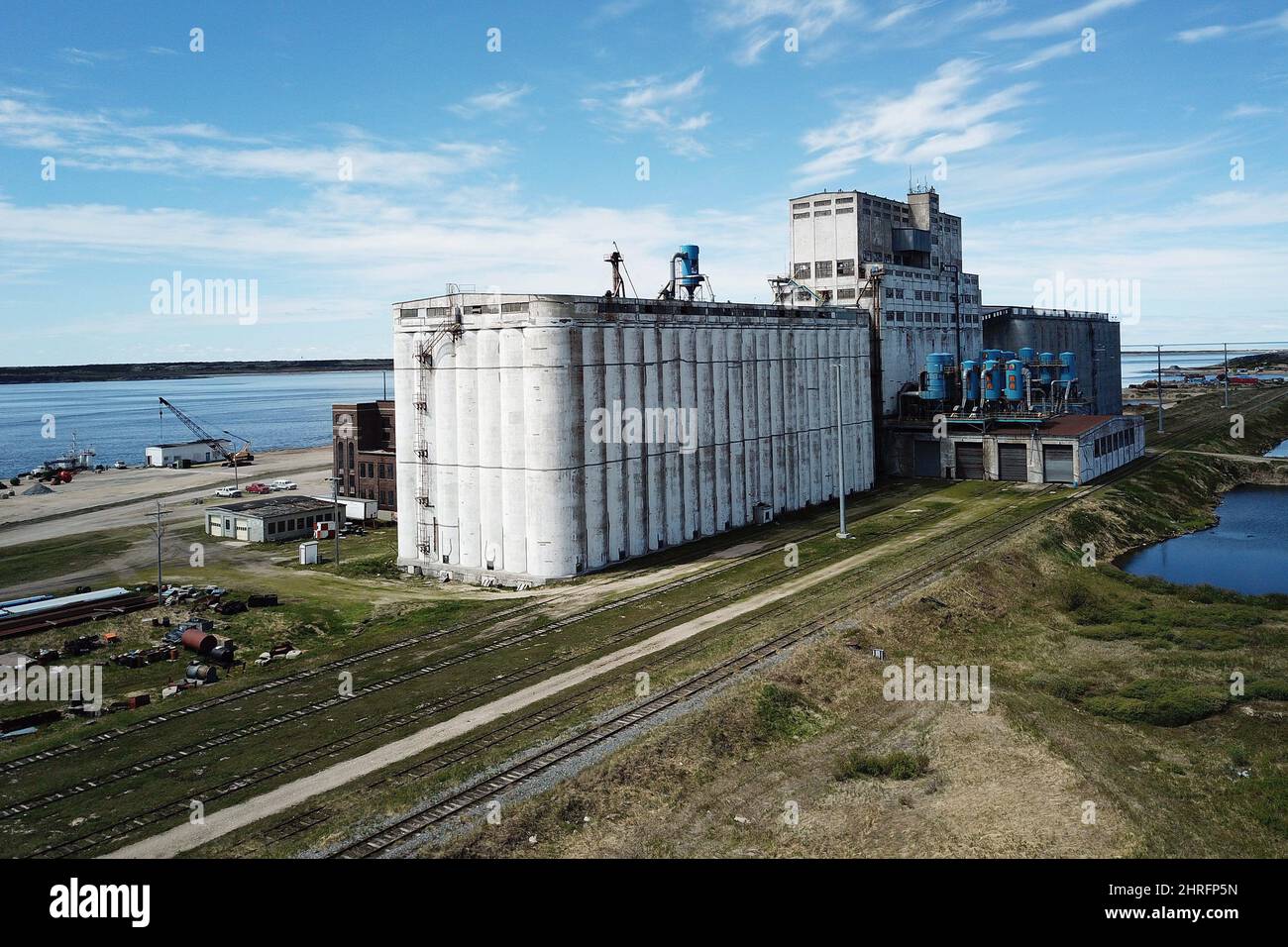 The closed rail line and Port of Churchill in Churchill, Man., Tuesday ...