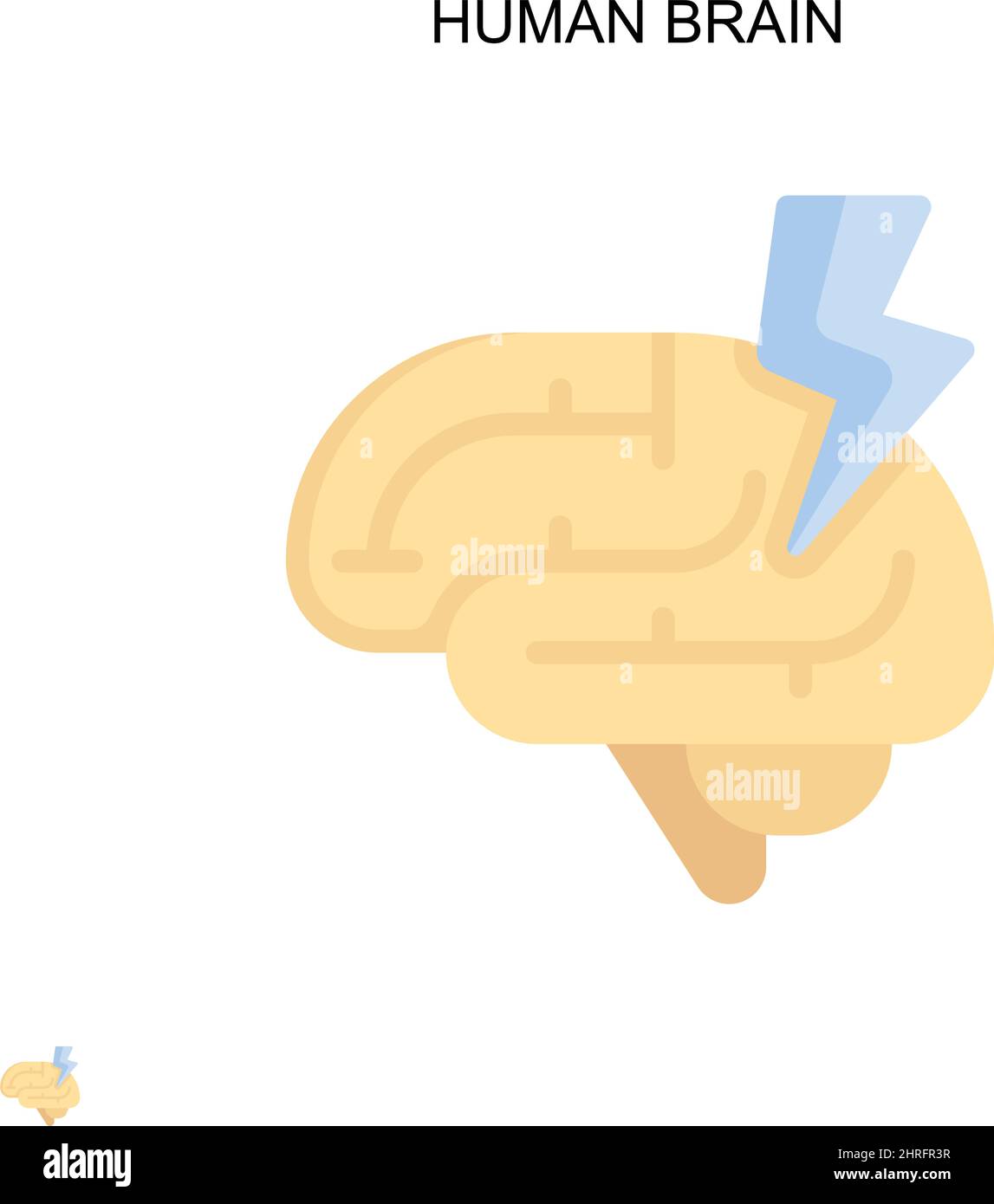 Human brain Simple vector icon. Illustration symbol design template for ...