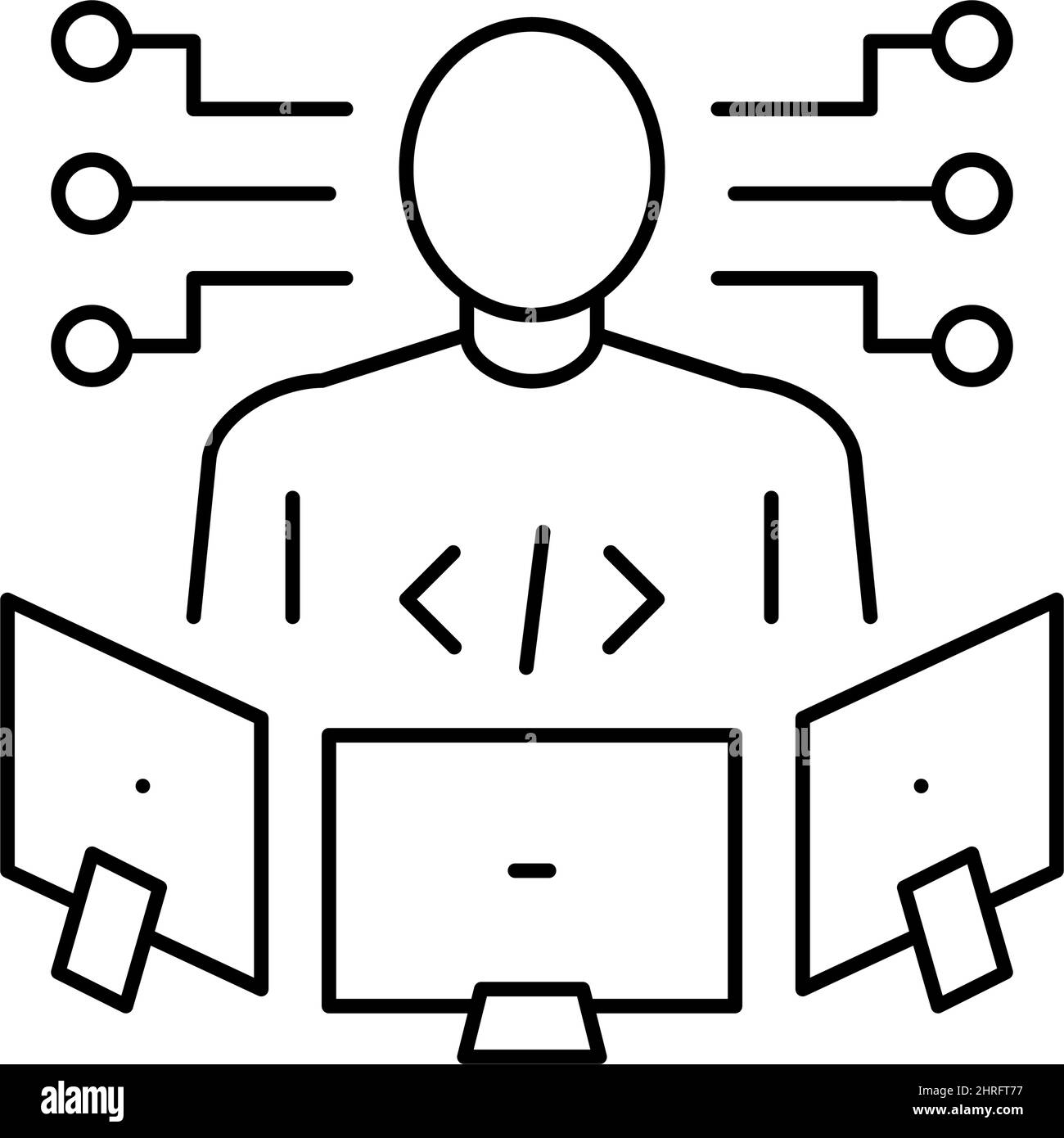 technical expert line icon vector illustration Stock Vector Image & Art ...