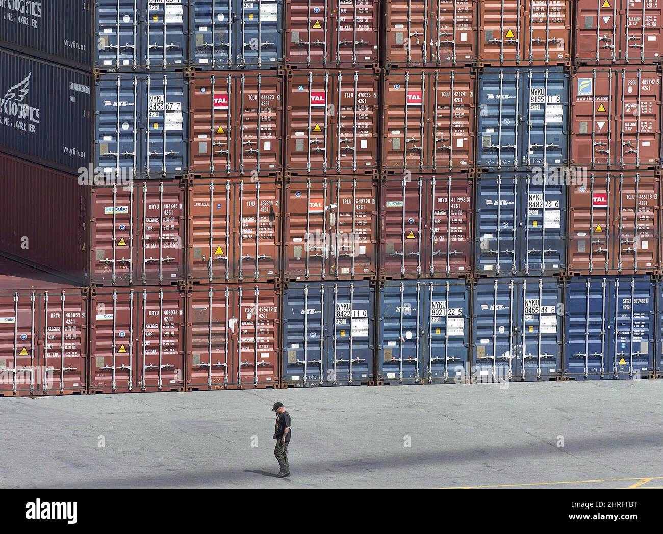 Shipping containers are seen at the Fairview Cove Container Terminal in ...