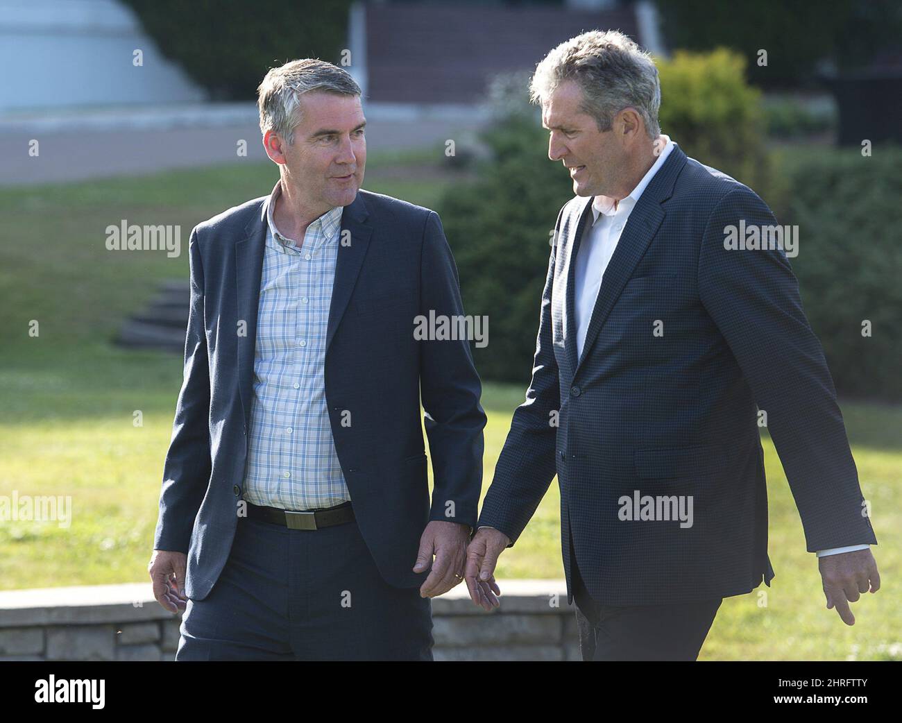 Nova Scotia Premier Stephen McNeil, left, and Manitoba Premier Brian ...