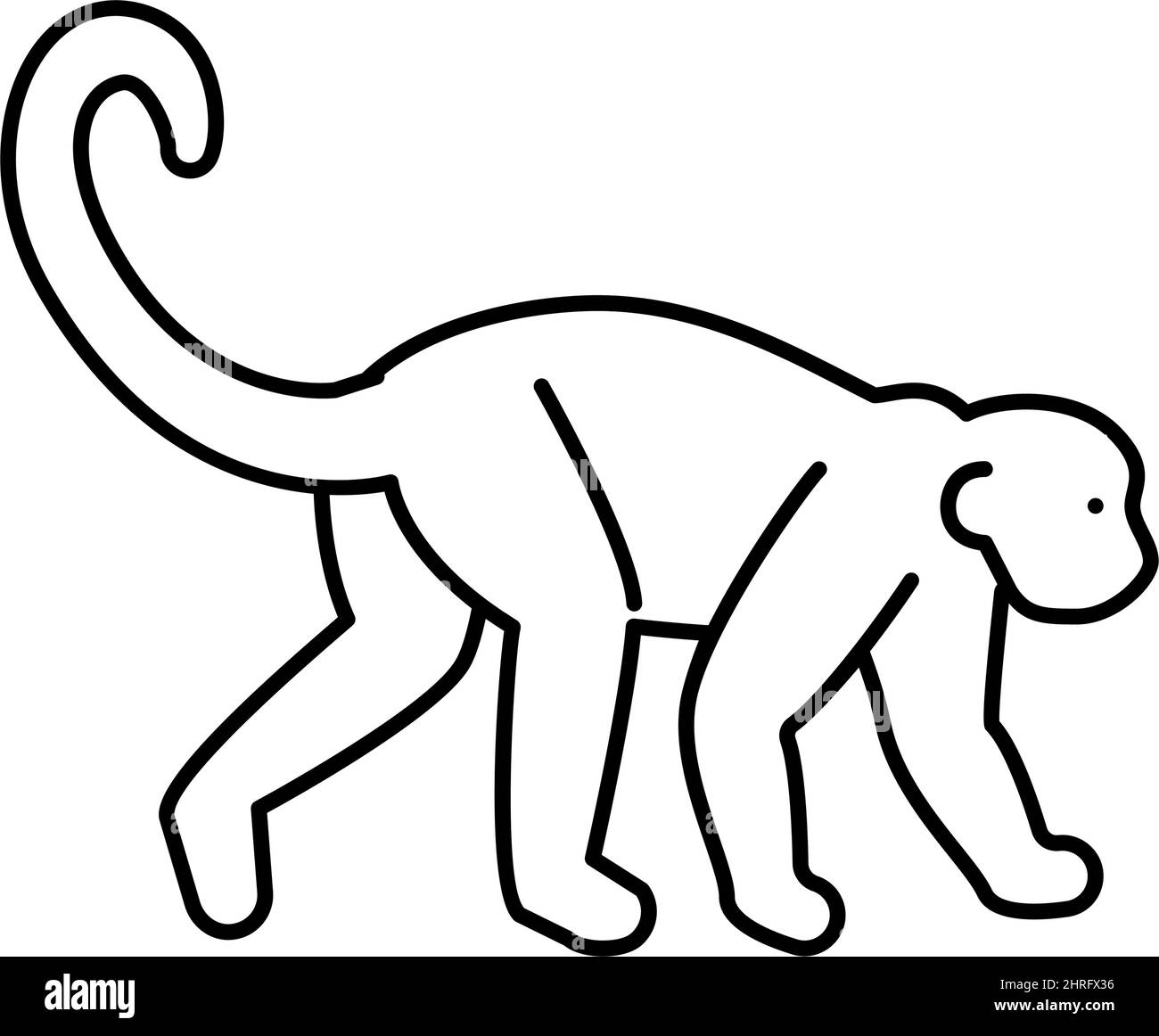 monkey animal in zoo line icon vector illustration Stock Vector Image ...