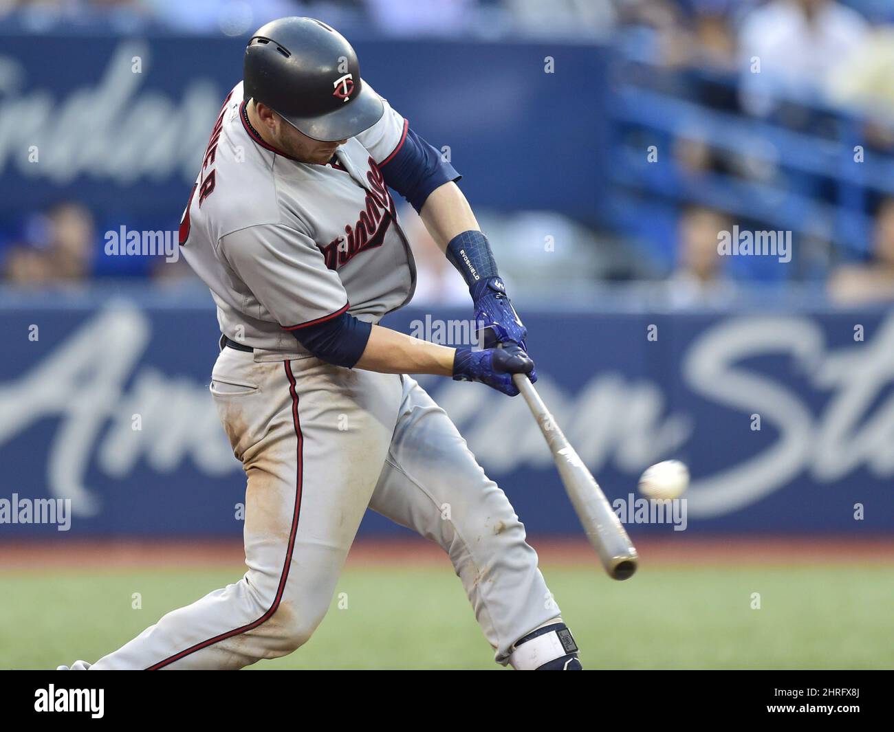 Minnesota Twins catcher Mitch Garver (23) hits a two run double during ...