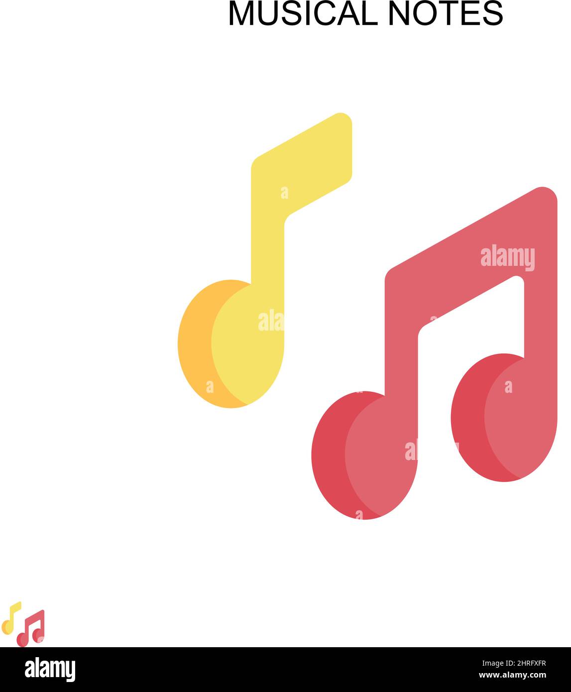 Musical notes Simple vector icon. Illustration symbol design template ...
